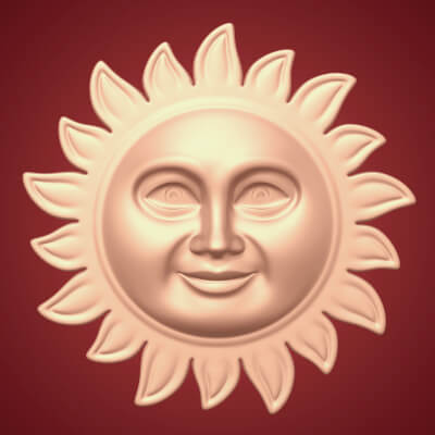 Happy Sun Face - 3D Model by Ocstard