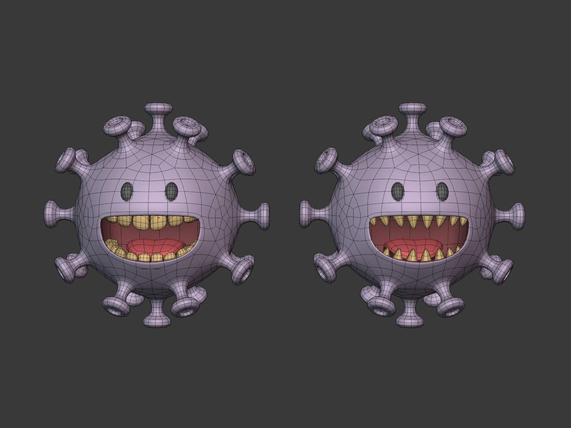 Cartoon Virus Character - 3D Model by Ocstard