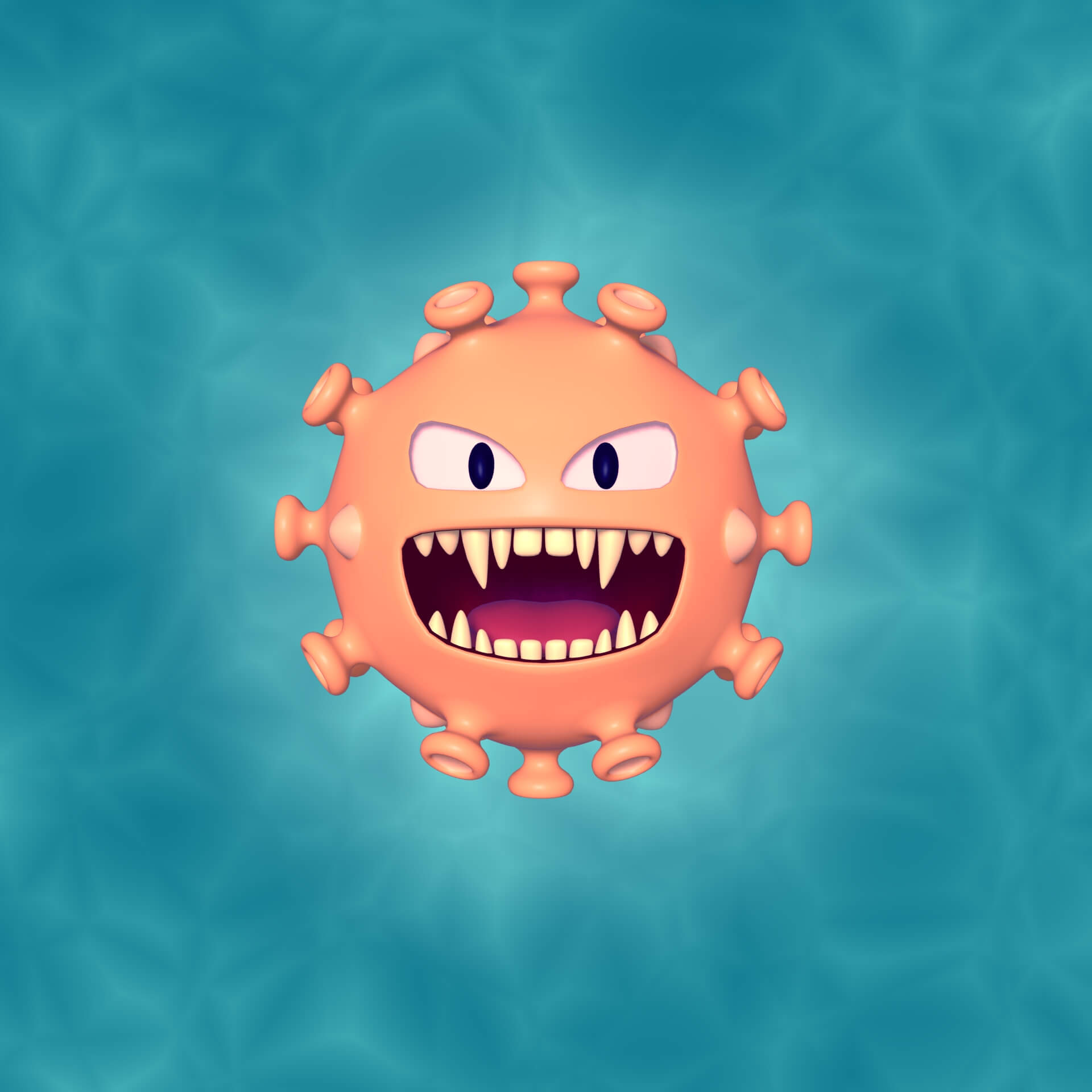Cartoon Virus Smiley - 3D Model by Ocstard