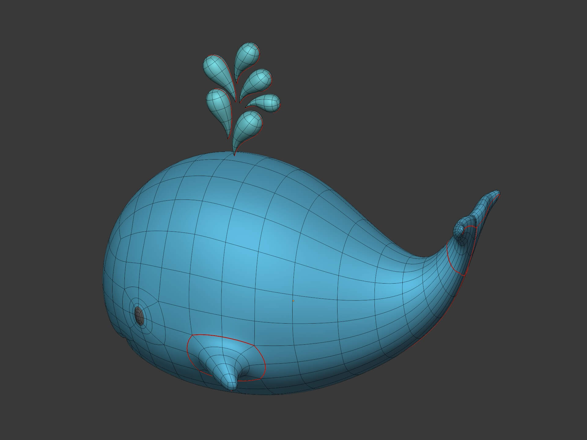 Cartoon Whale - 3D Model by Ocstard