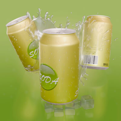 Soda Splash Scene - 3D Model by Ocstard