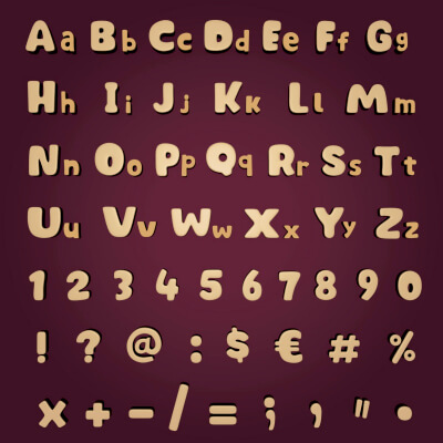 Cartoon Alphabet Uppercase and Lowercase - 3D Model by Ocstard