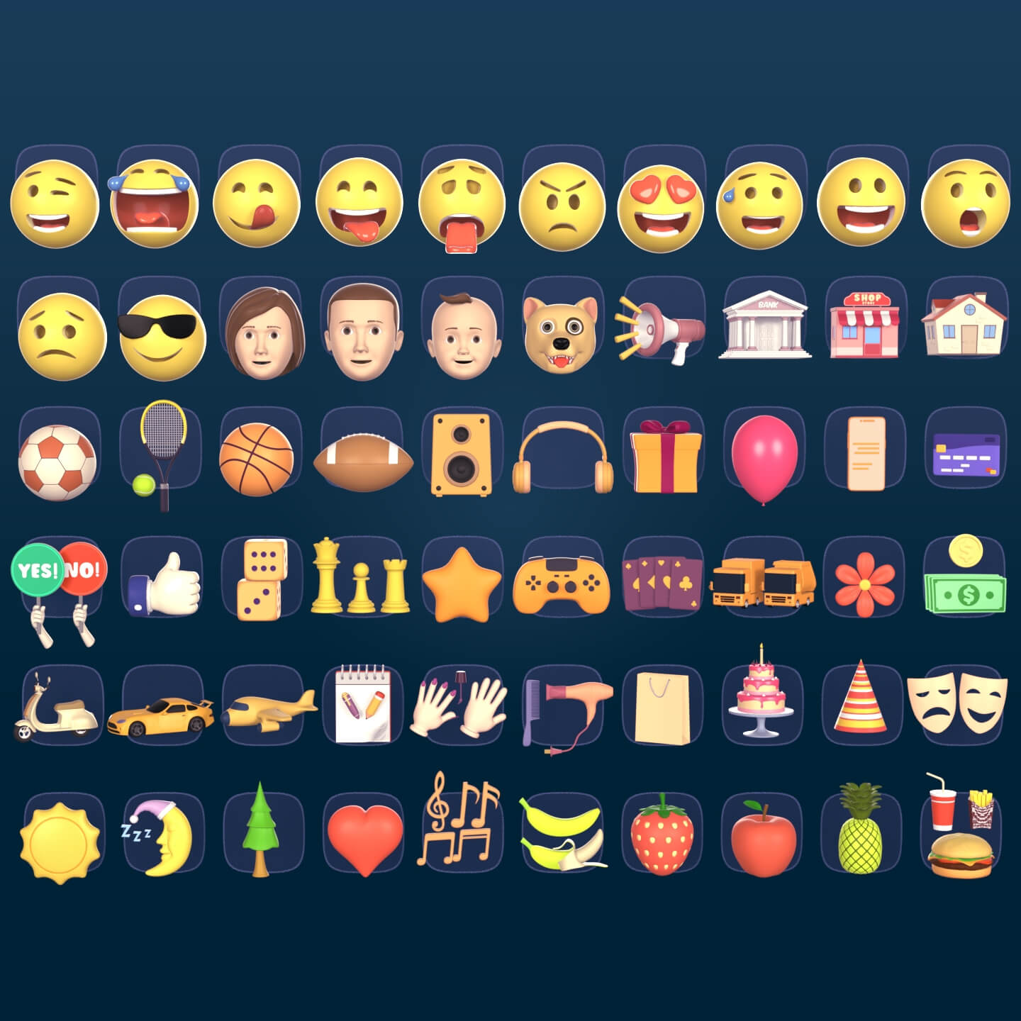 Cartoon Icons Mega Pack - 3D Model by Ocstard