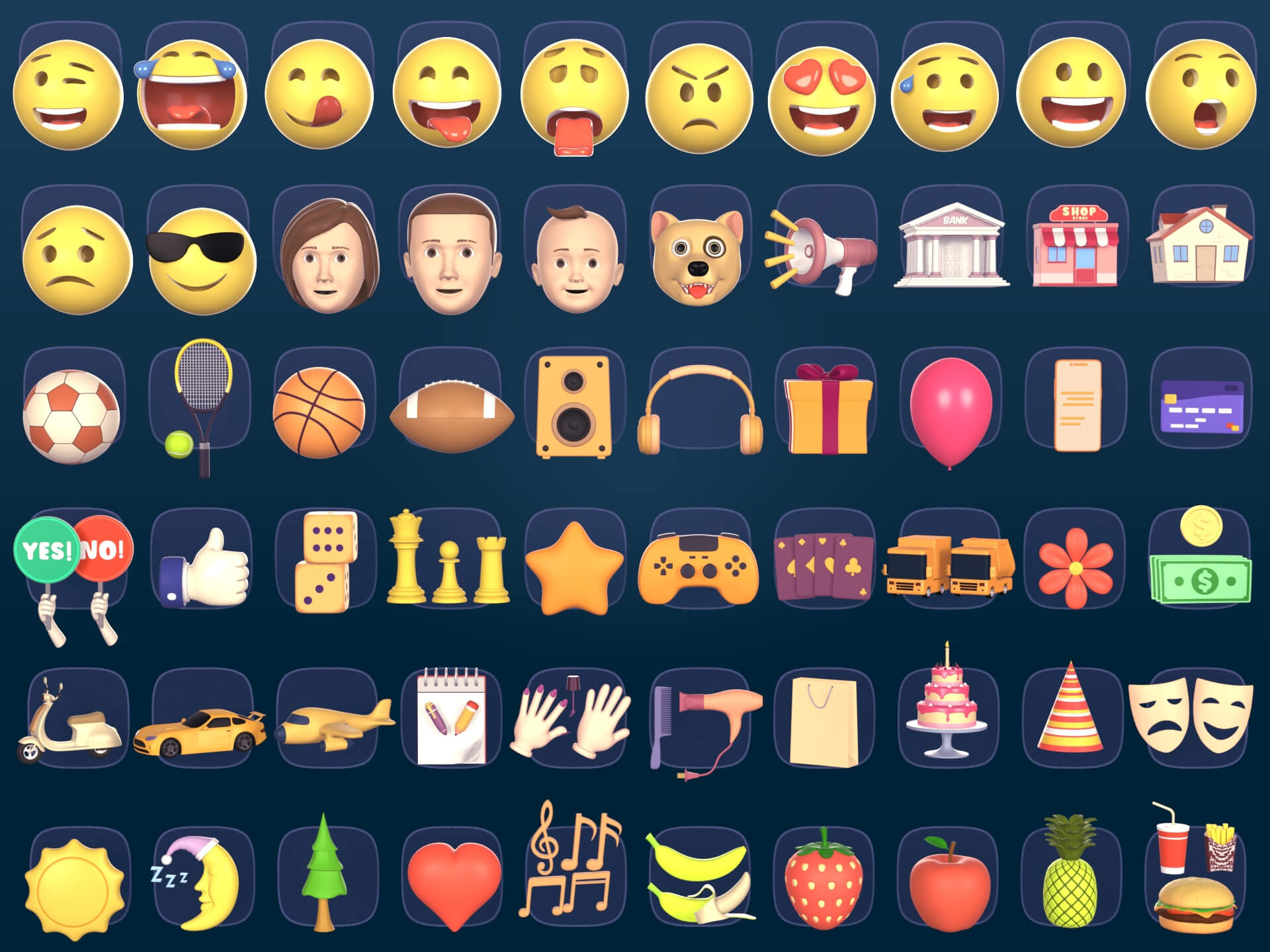 Cartoon Icons Mega Pack - 3D Model by Ocstard