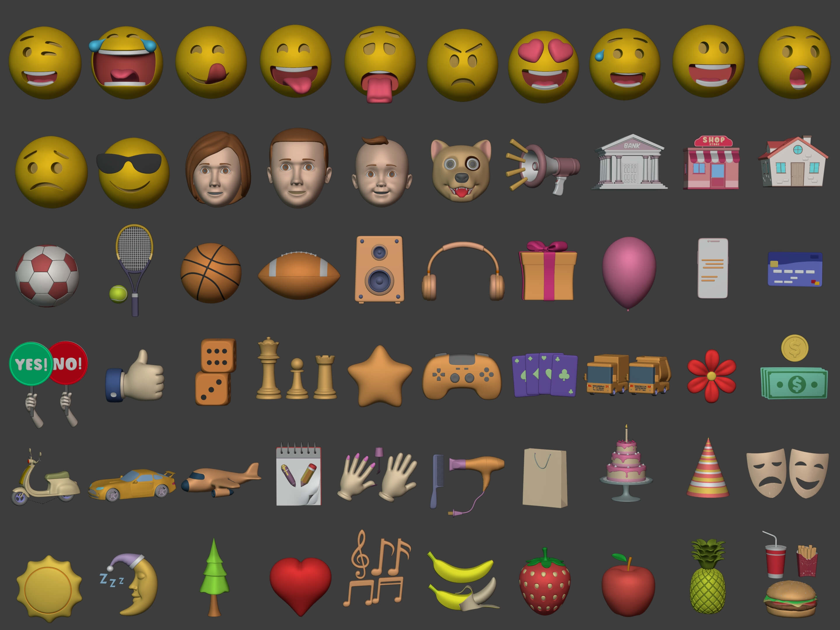 Cartoon Icons Mega Pack - 3D Model by Ocstard