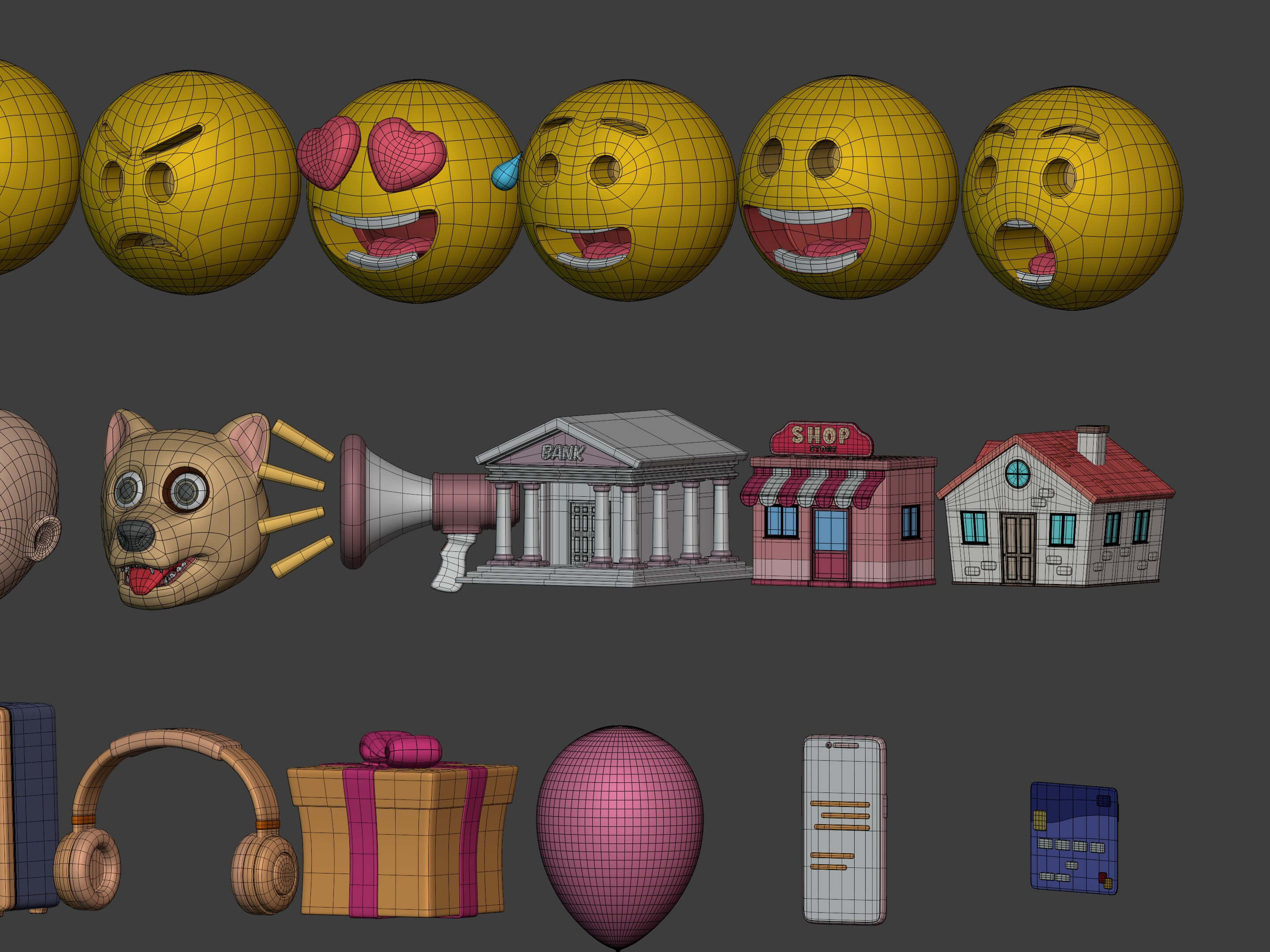 Cartoon Icons Mega Pack - 3D Model by Ocstard