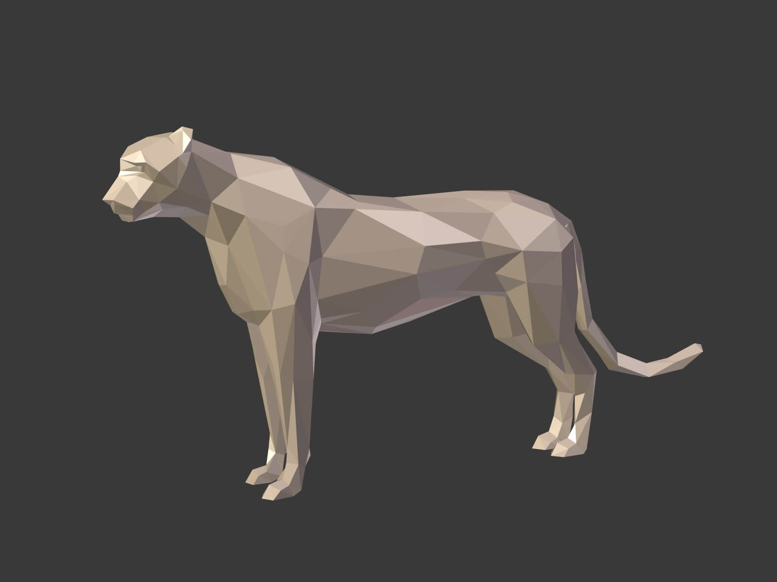 Low Poly Cartoon Cheetah - 3D Model by Ocstard