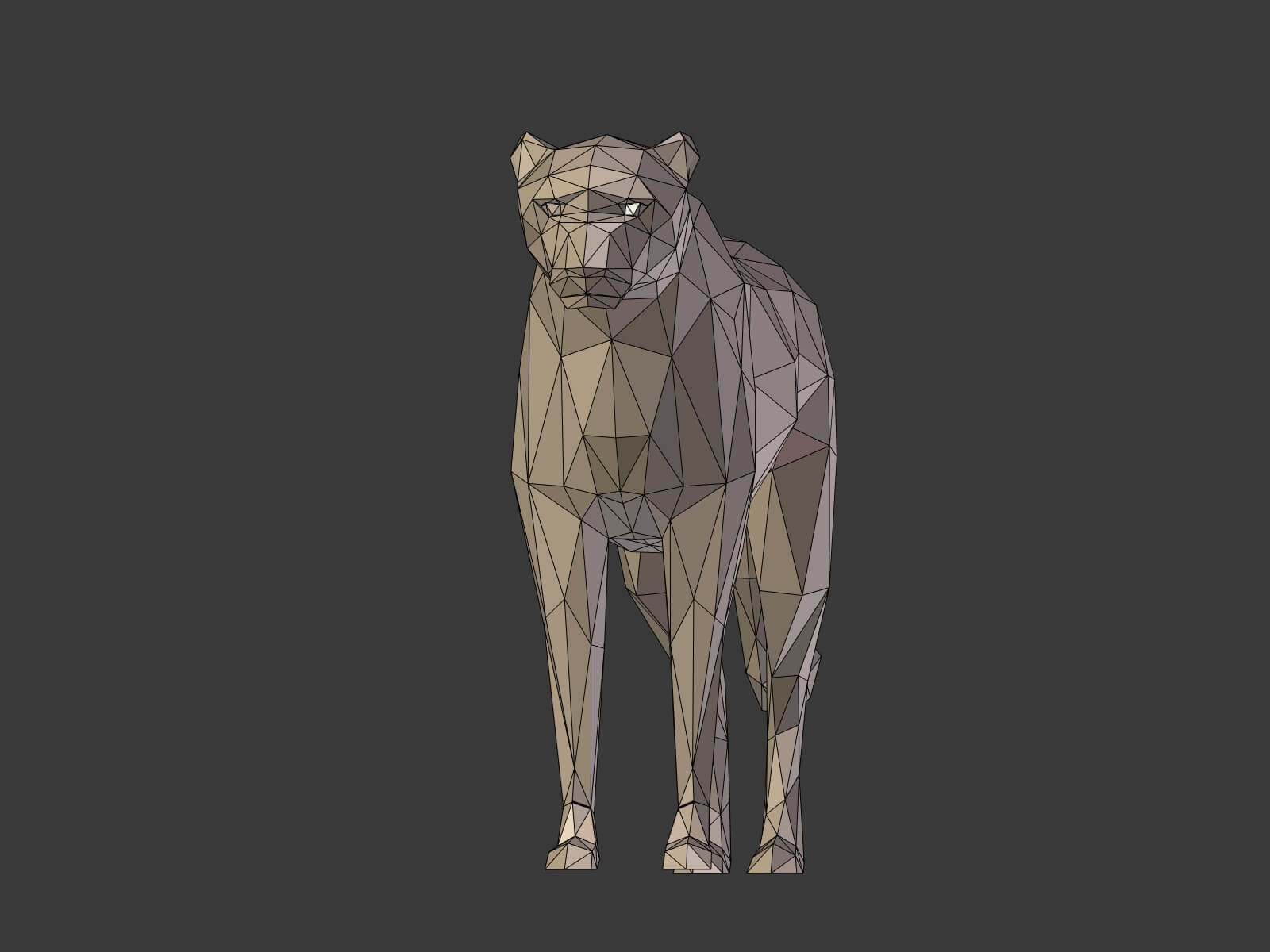 Low Poly Cartoon Cheetah - 3D Model by Ocstard