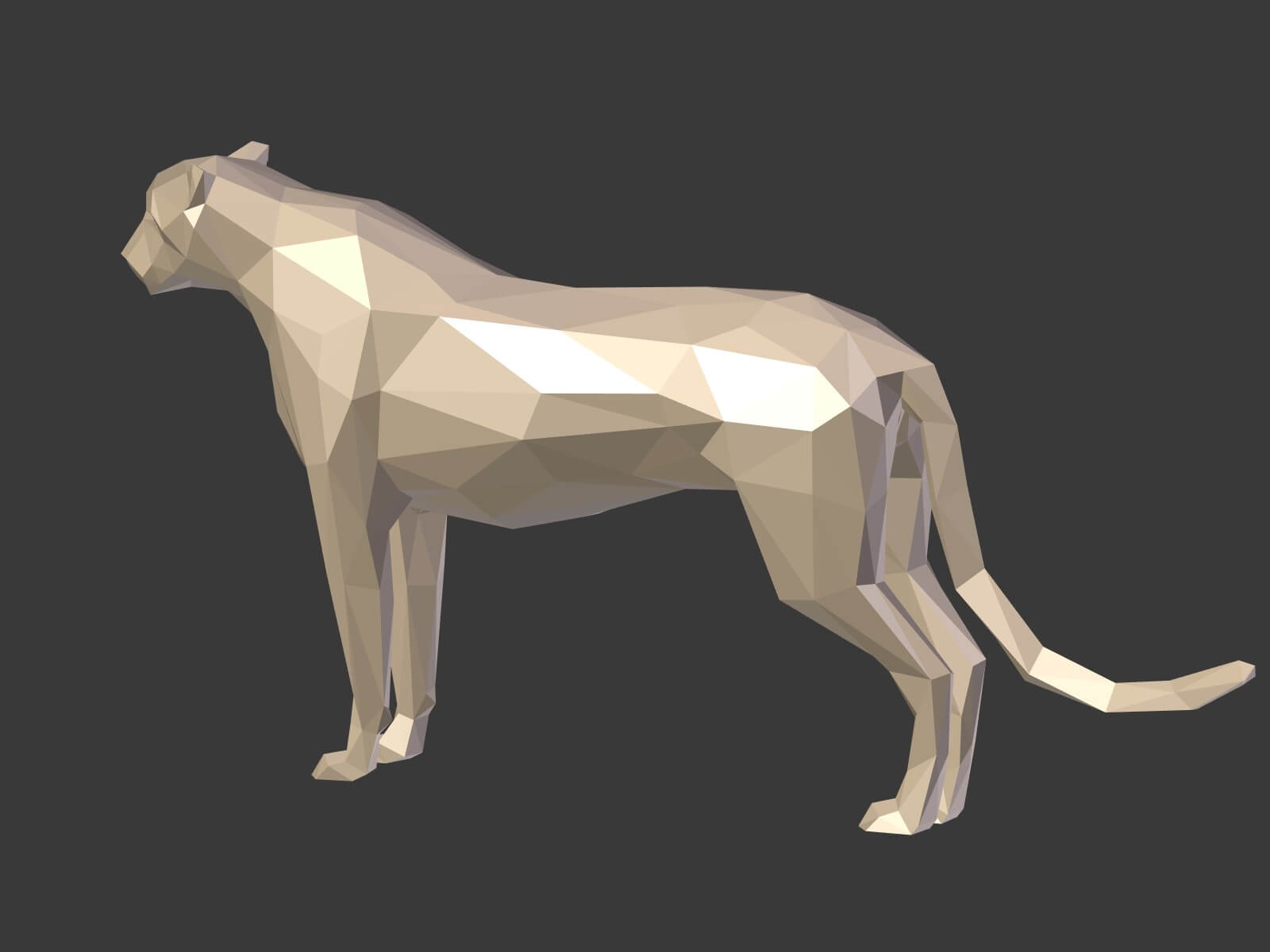 Low Poly Cartoon Cheetah - 3D Model by Ocstard