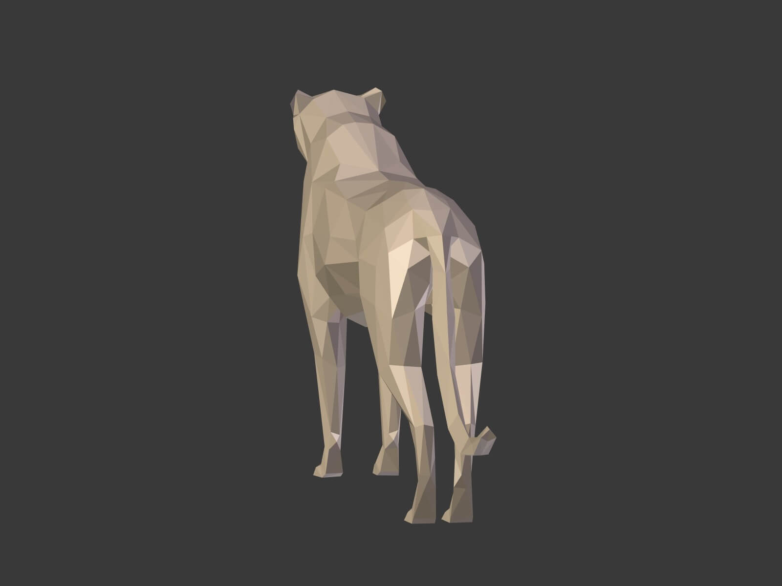 Low Poly Cartoon Cheetah - 3D Model by Ocstard