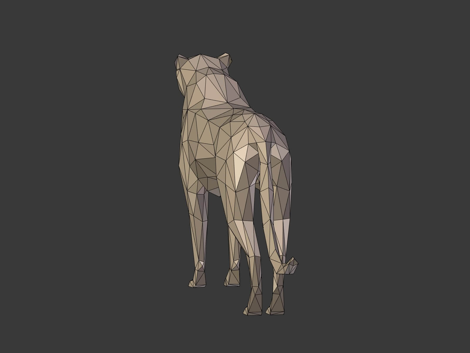 Low Poly Cartoon Cheetah - 3D Model by Ocstard
