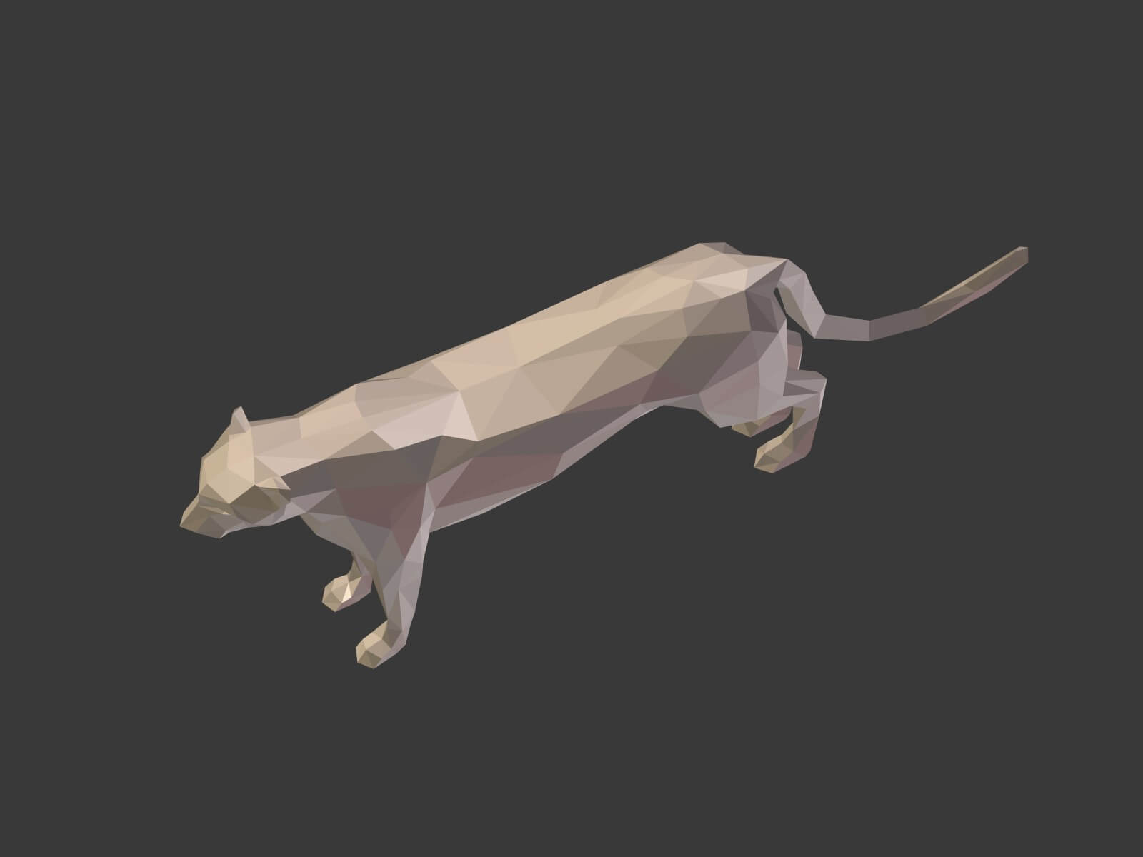 Low Poly Cartoon Cheetah - 3D Model by Ocstard