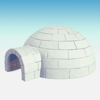 Igloo Building V4 - 3D Model by Ocstard