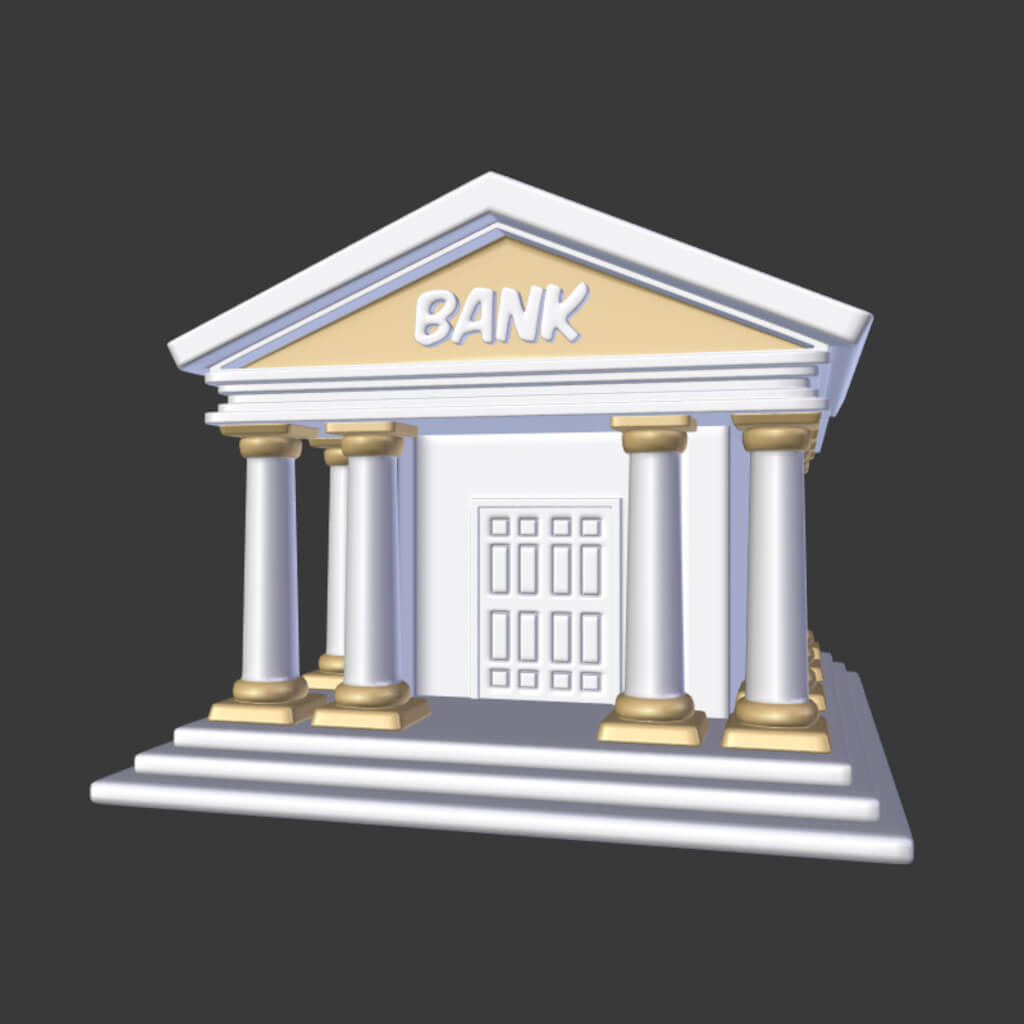 Cartoon Bank - 3D Model by Ocstard