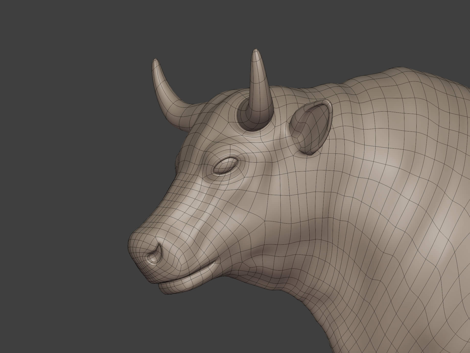Bull Base Mesh - 3D Print Model by Ocstard