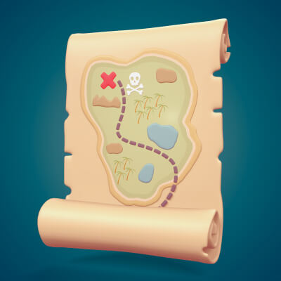 Treasure Map - 3D Model by Ocstard