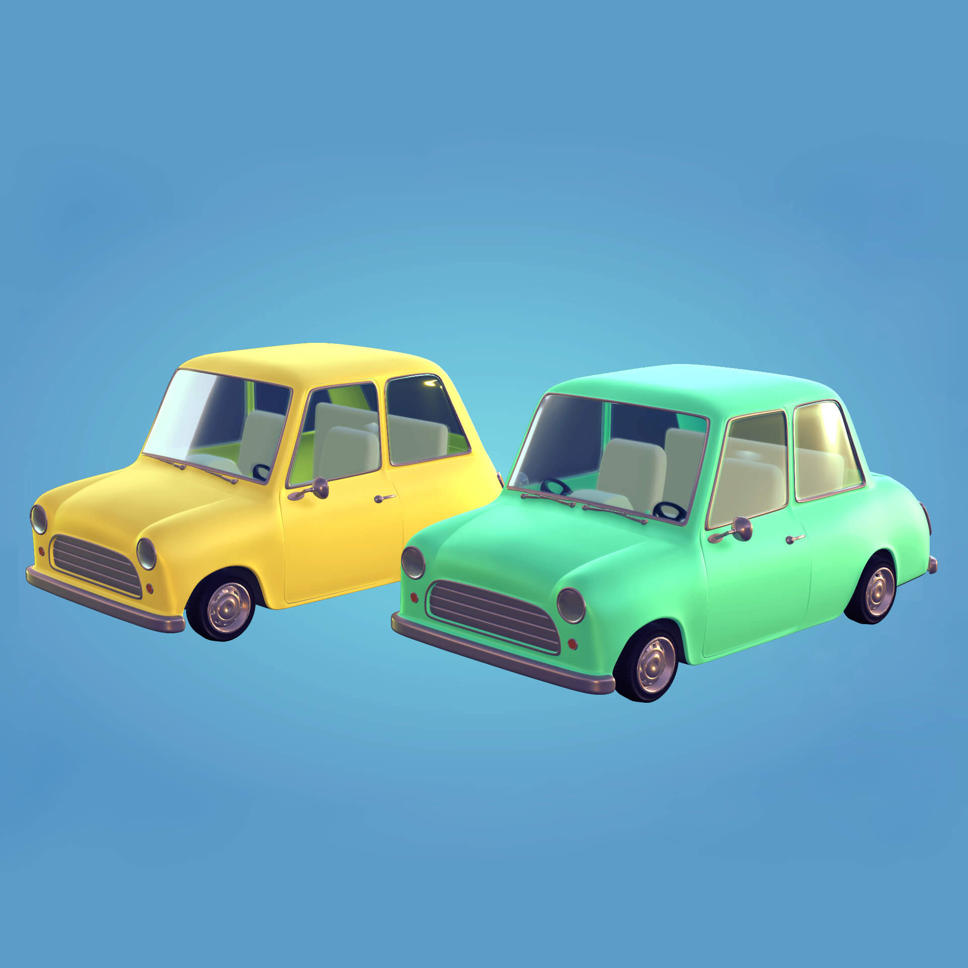 Cartoon Cars - 3D Model by Ocstard