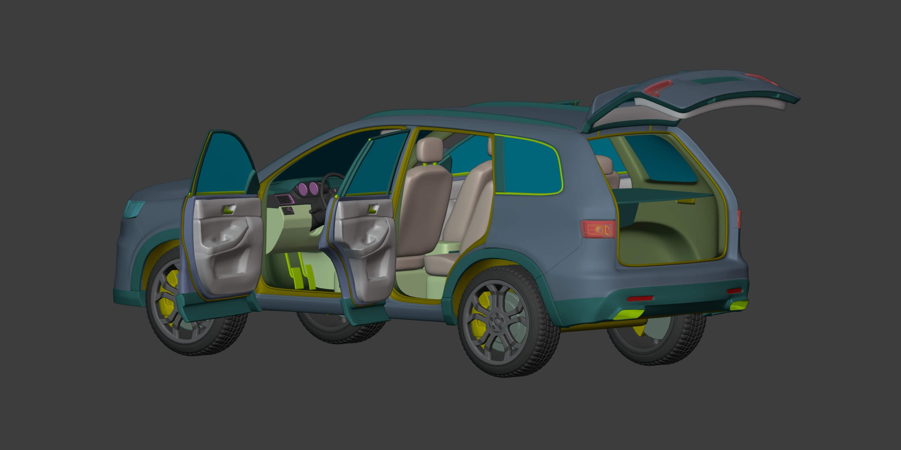 Generic Large Modern SUV Car - 3D Model by Ocstard