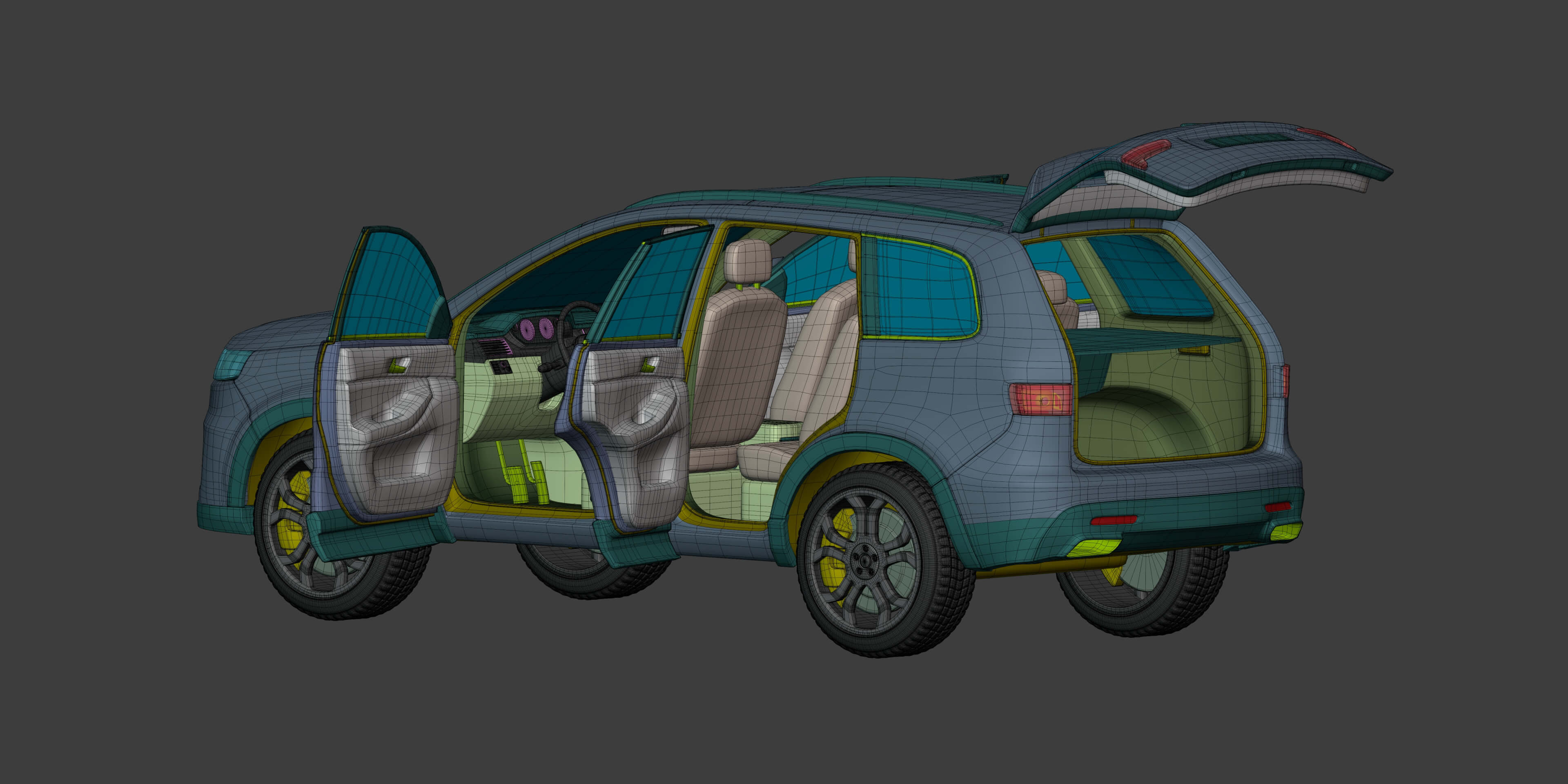 Generic Large Modern SUV Car - 3D Model by Ocstard