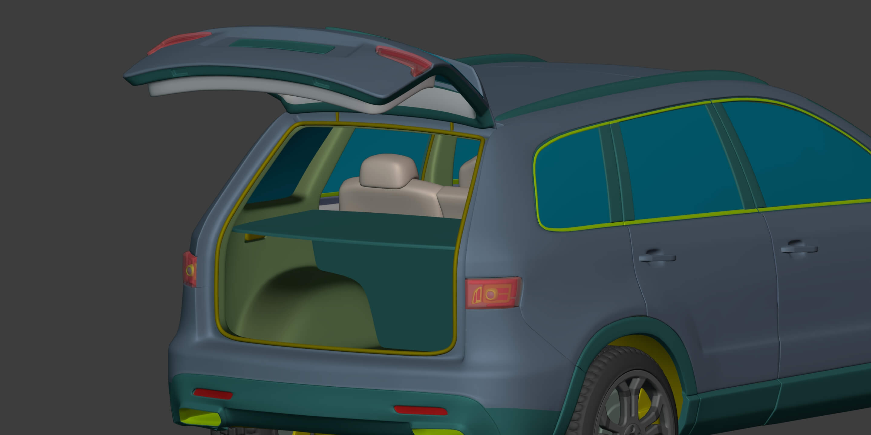 Generic Large Modern SUV Car - 3D Model by Ocstard