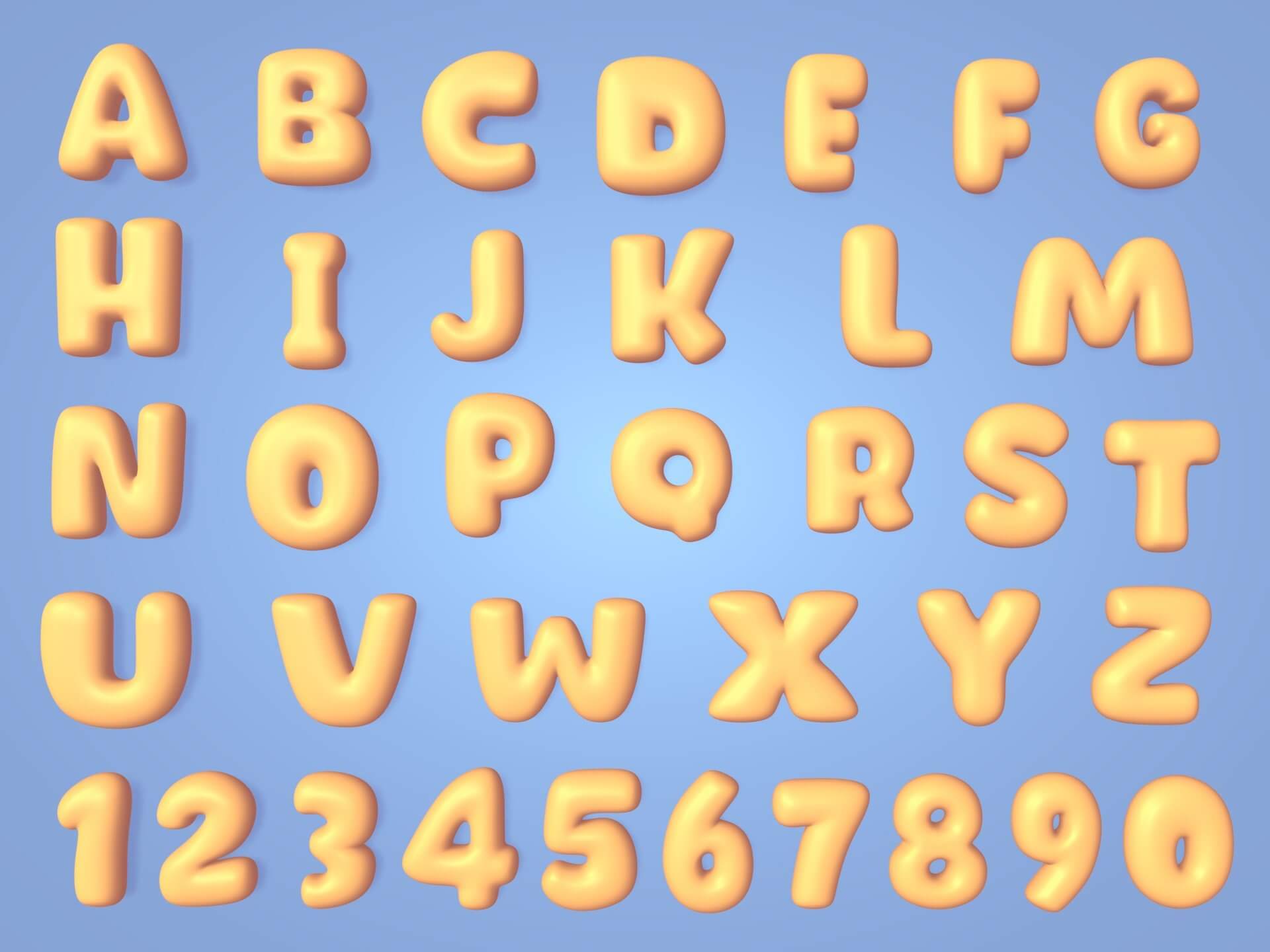 Cartoon Alphabet - 3D Model by Ocstard