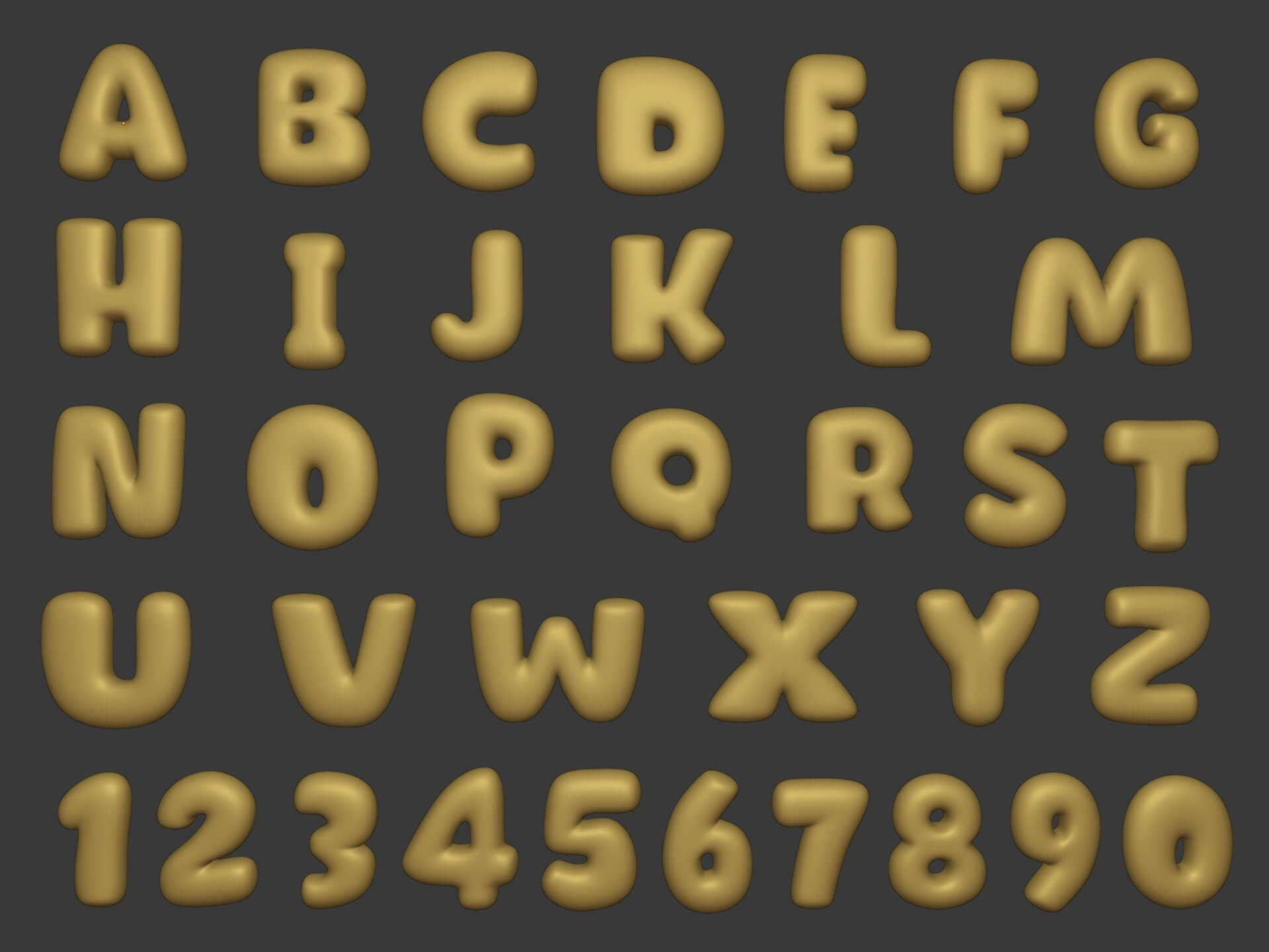 Cartoon Alphabet - 3D Model by Ocstard