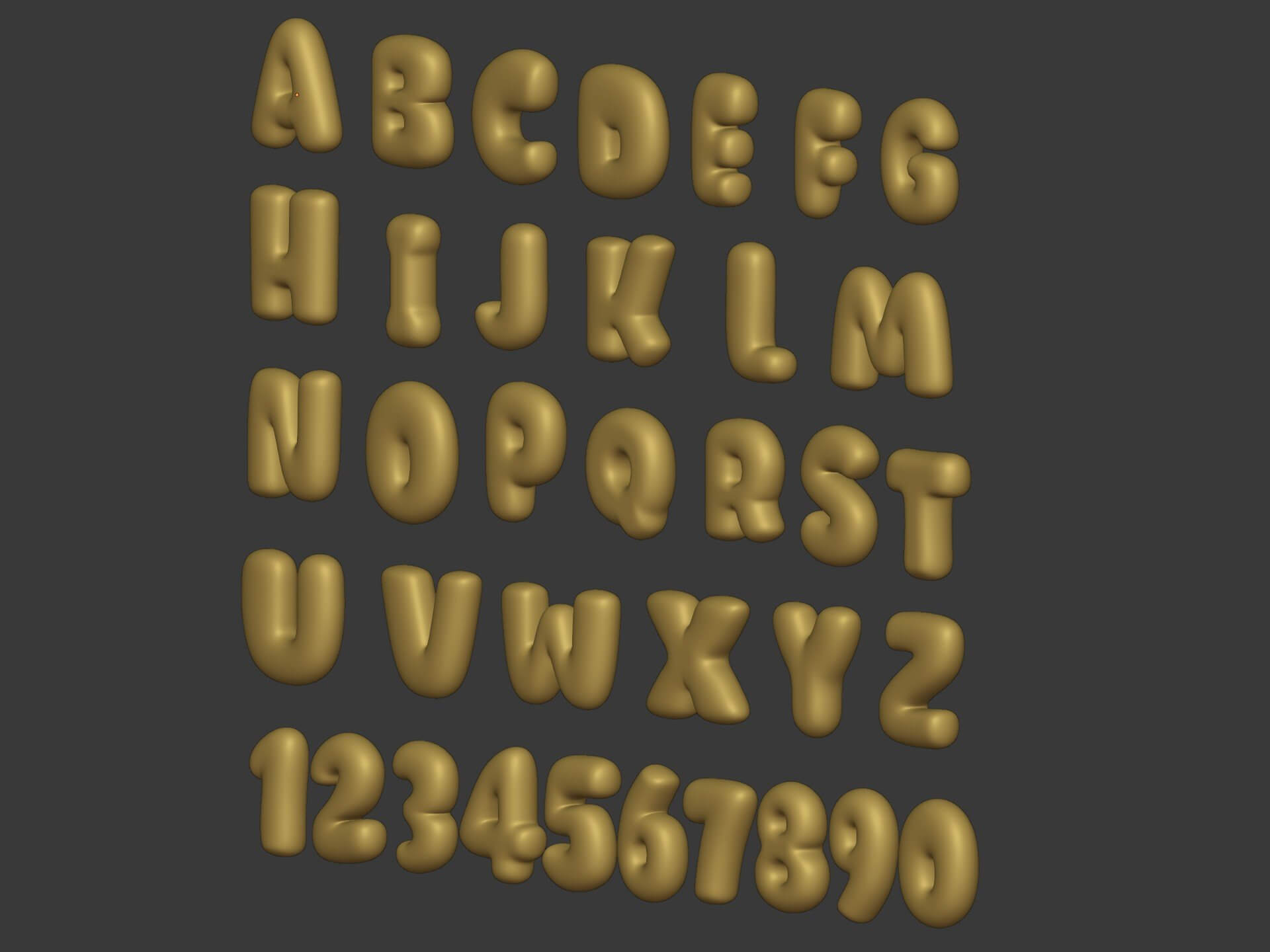 Cartoon Alphabet - 3D Model by Ocstard