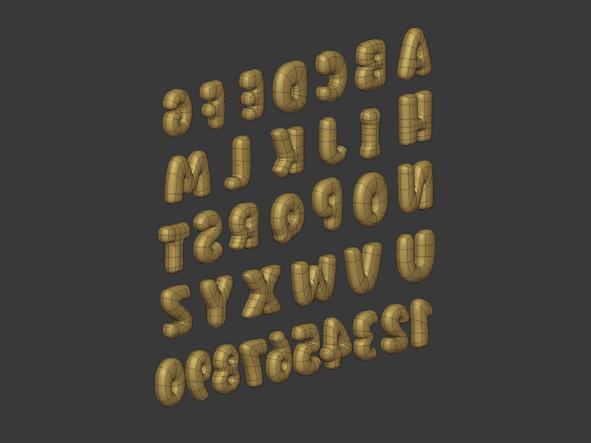 Cartoon Alphabet - 3D Model by Ocstard