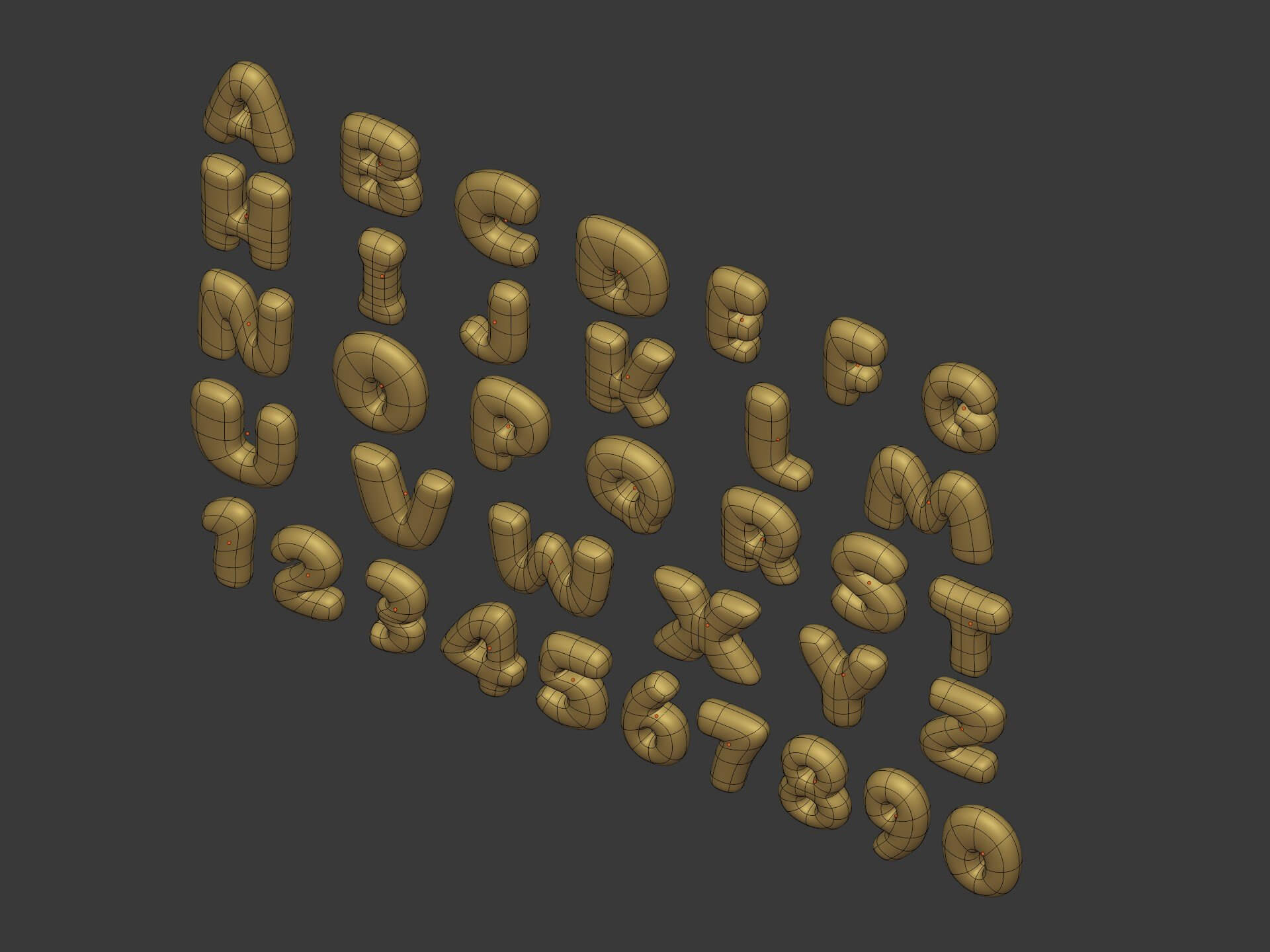 Cartoon Alphabet - 3D Model by Ocstard