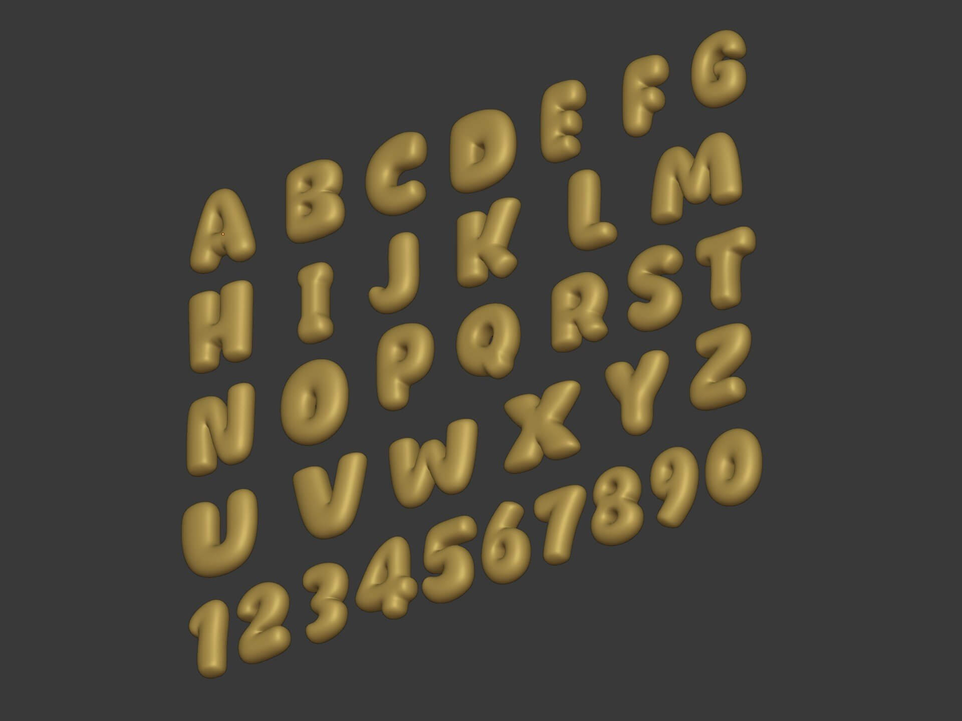 Cartoon Alphabet - 3D Model by Ocstard