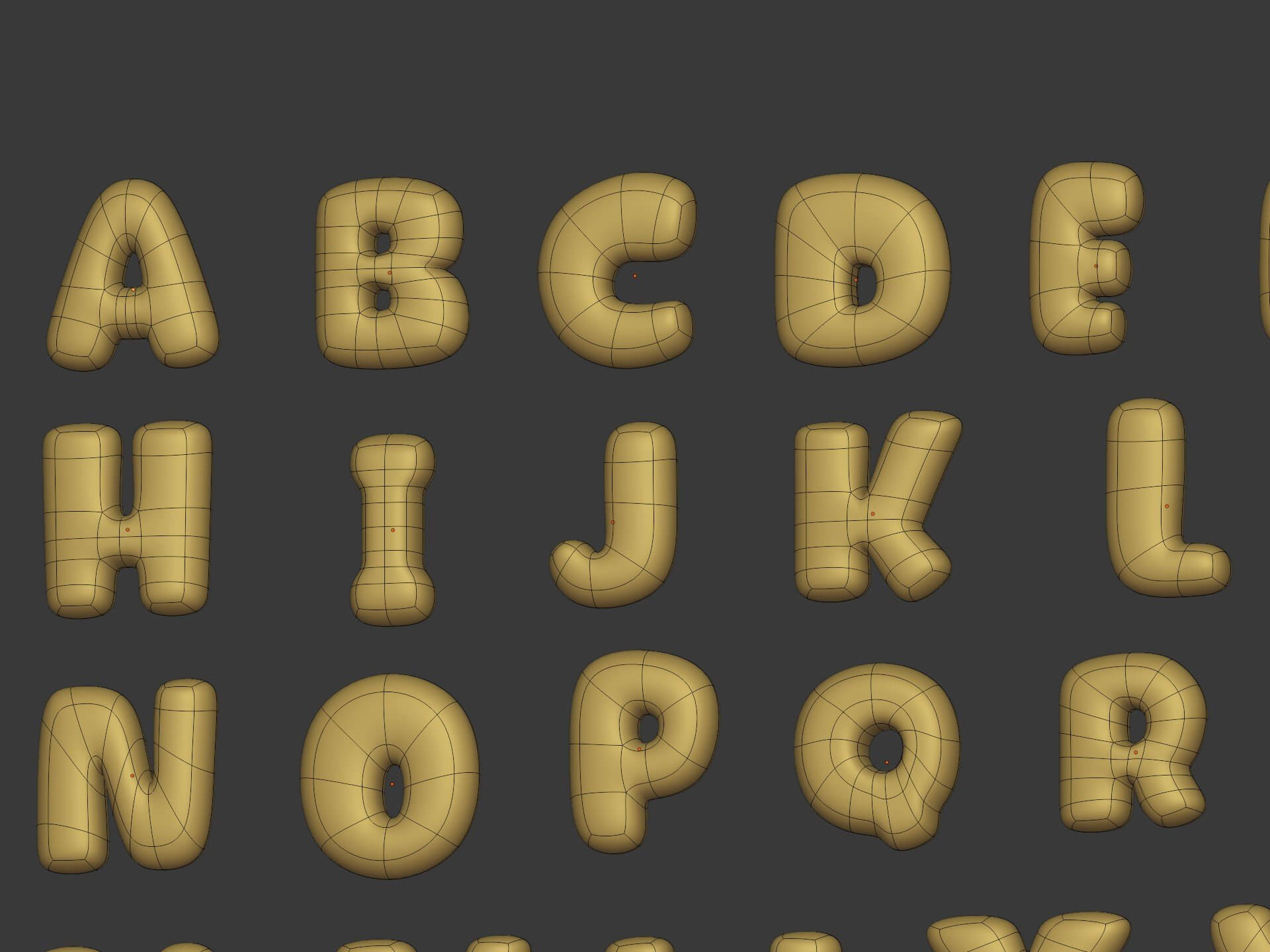 Cartoon Alphabet - 3D Model by Ocstard