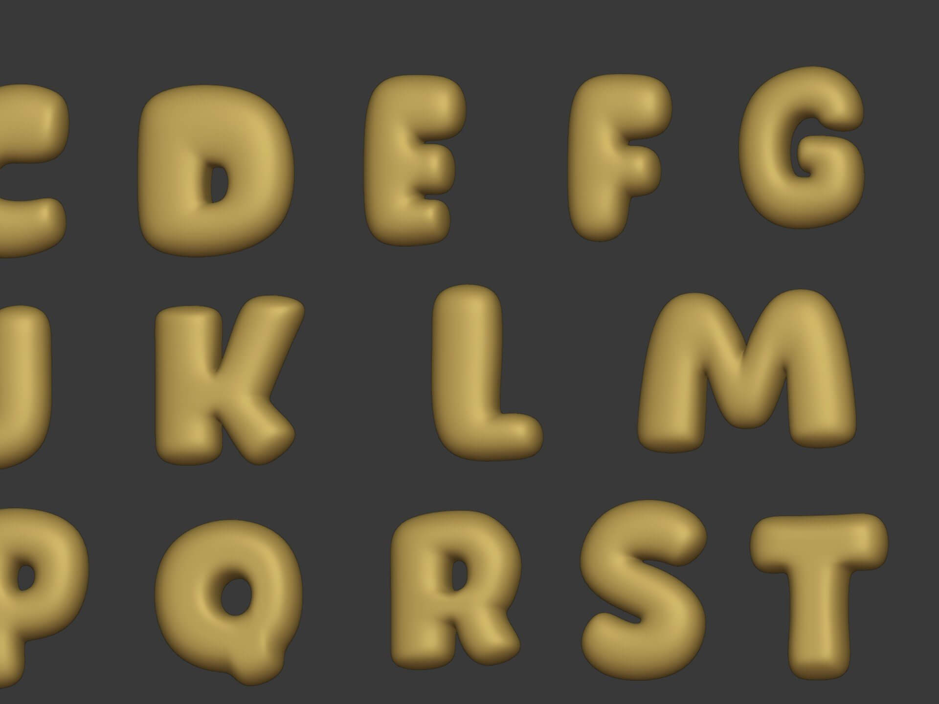 Cartoon Alphabet - 3D Model by Ocstard
