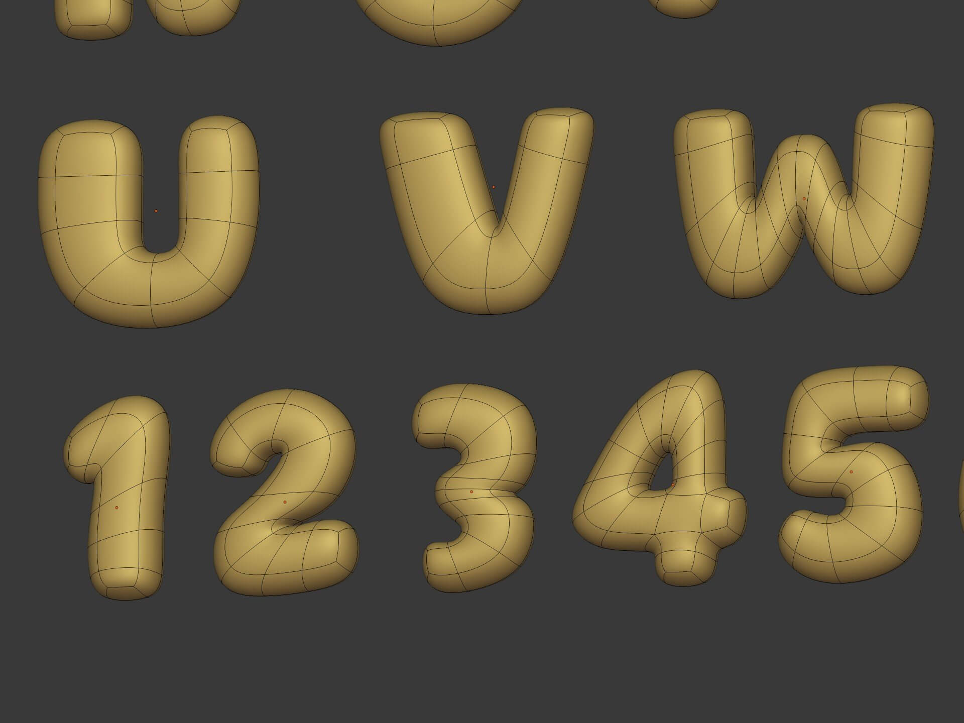 Cartoon Alphabet - 3D Model by Ocstard