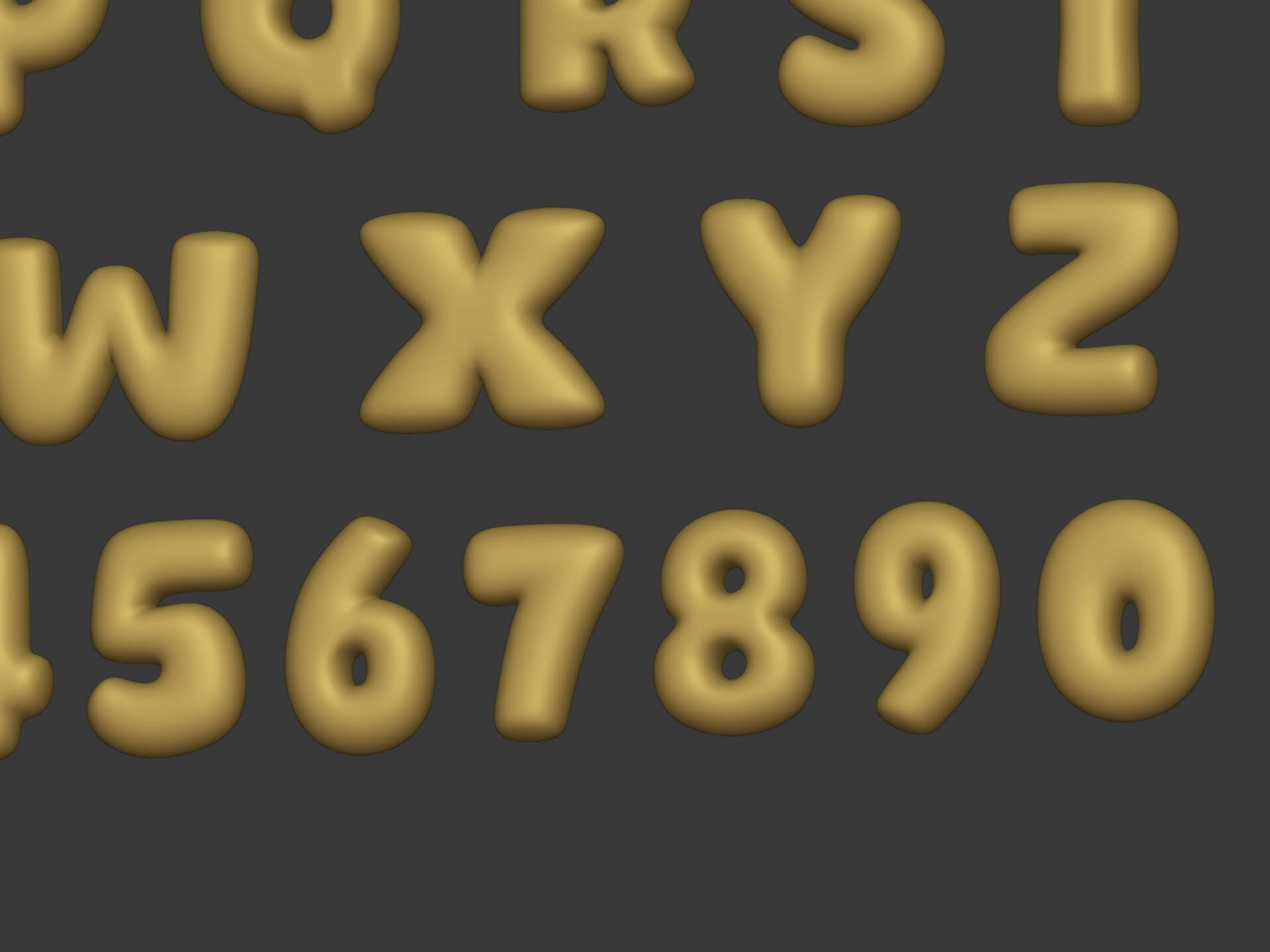 Cartoon Alphabet - 3D Model by Ocstard