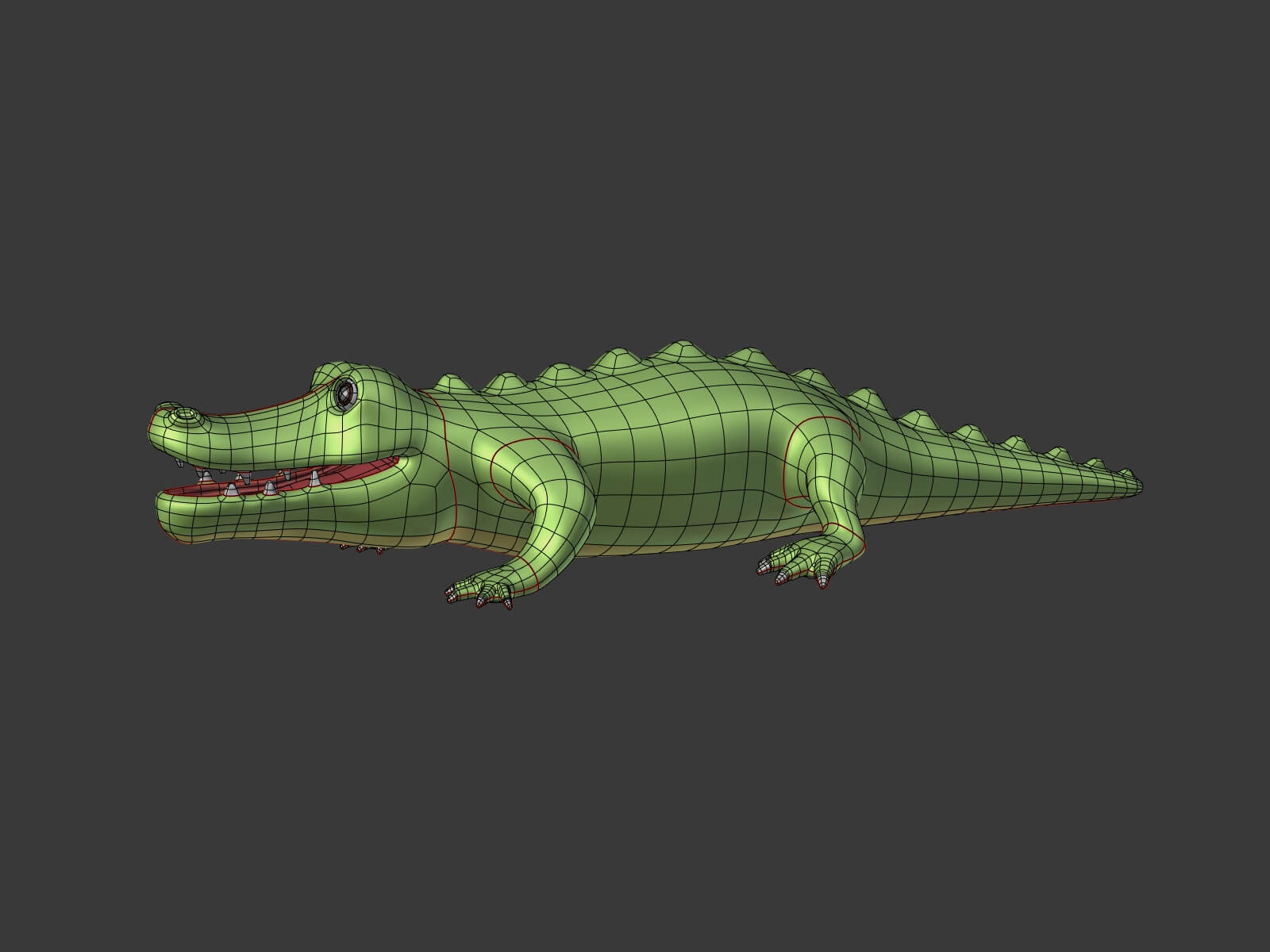 Cartoon Crocodile - Alligator 3D Model by Ocstard