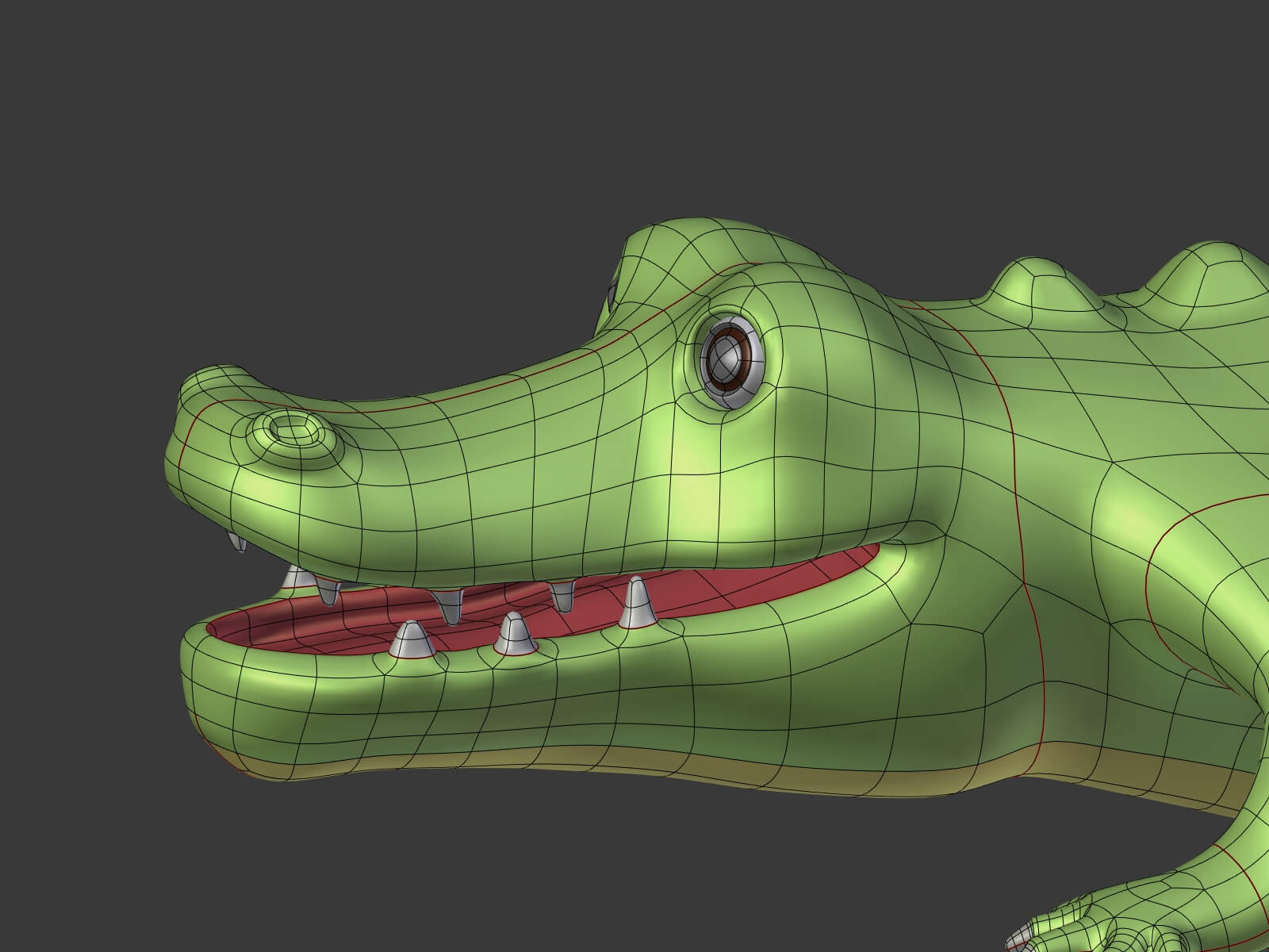 Cartoon Crocodile - Alligator 3D Model by Ocstard