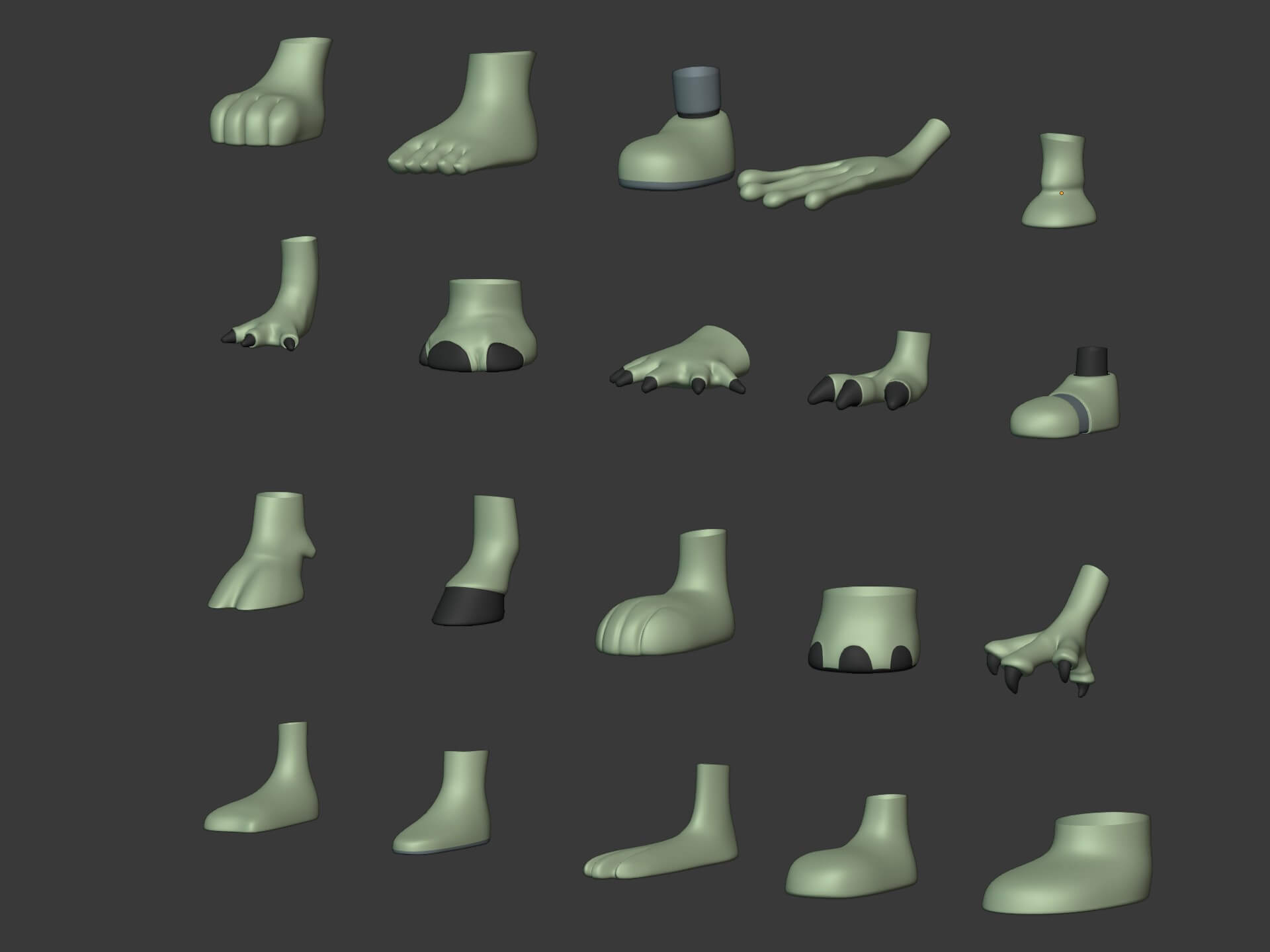 Cartoon Feet Pack - 3D Model by Ocstard