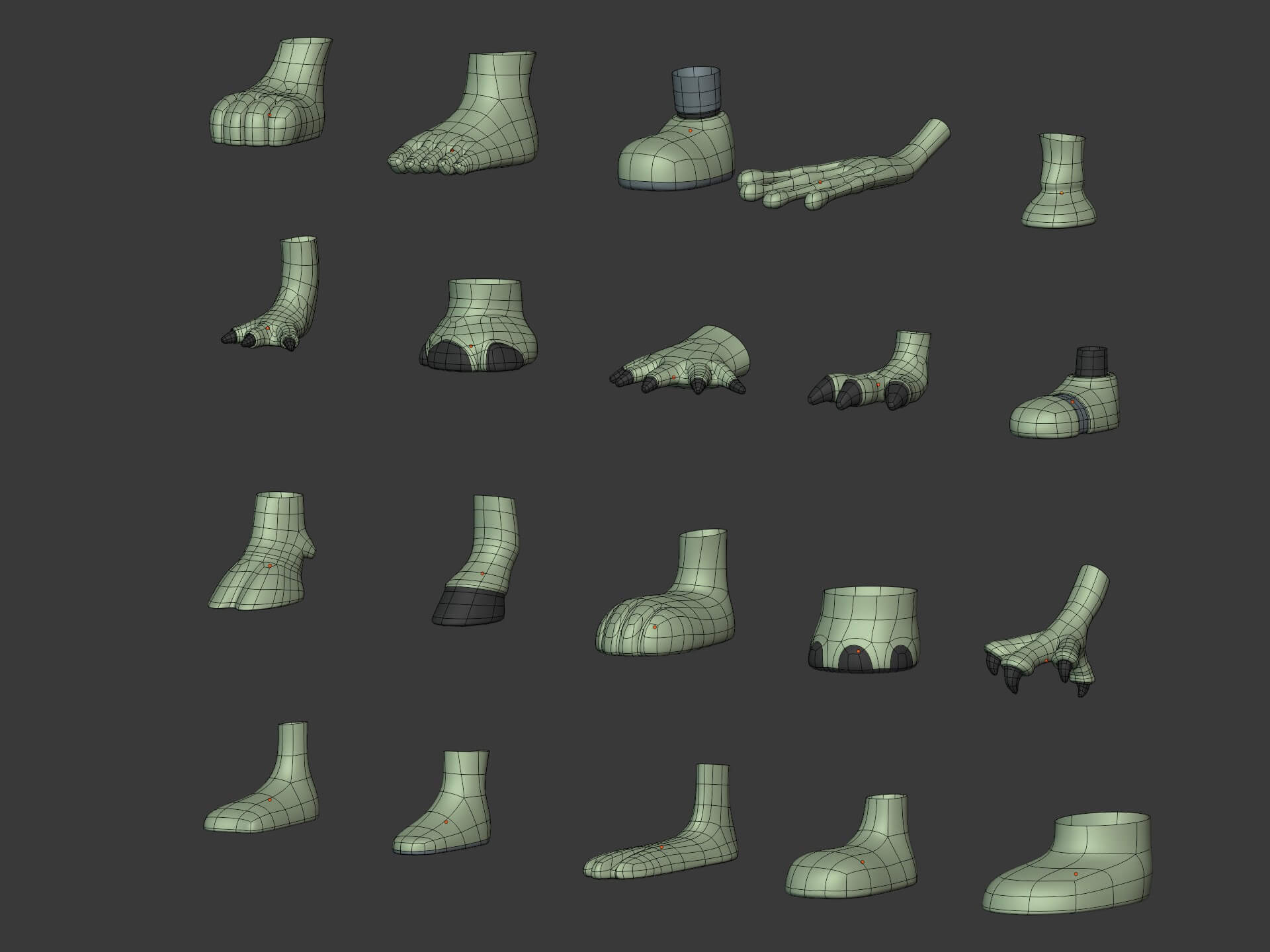 Cartoon Feet Pack - 3D Model by Ocstard