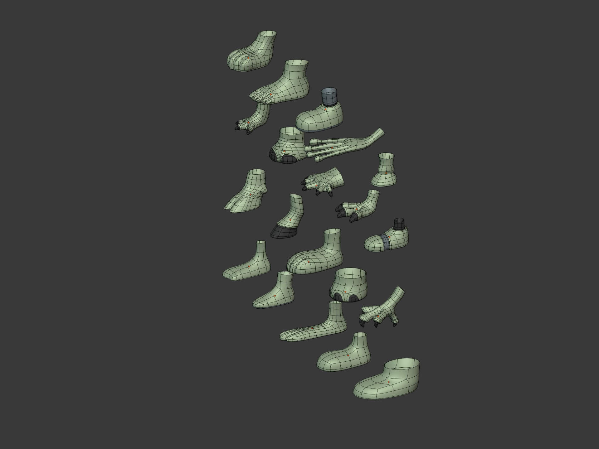 Cartoon Feet Pack - 3D Model by Ocstard