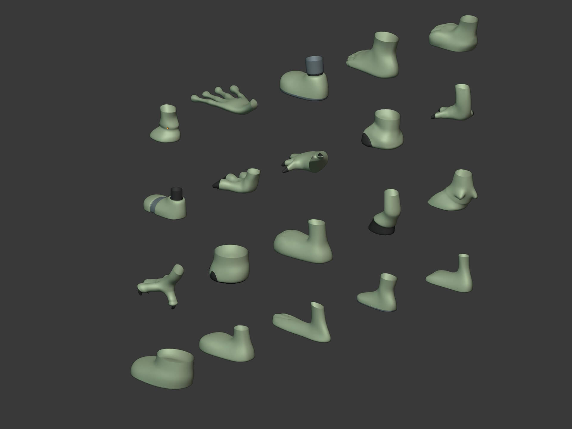 Cartoon Feet Pack - 3D Model by Ocstard