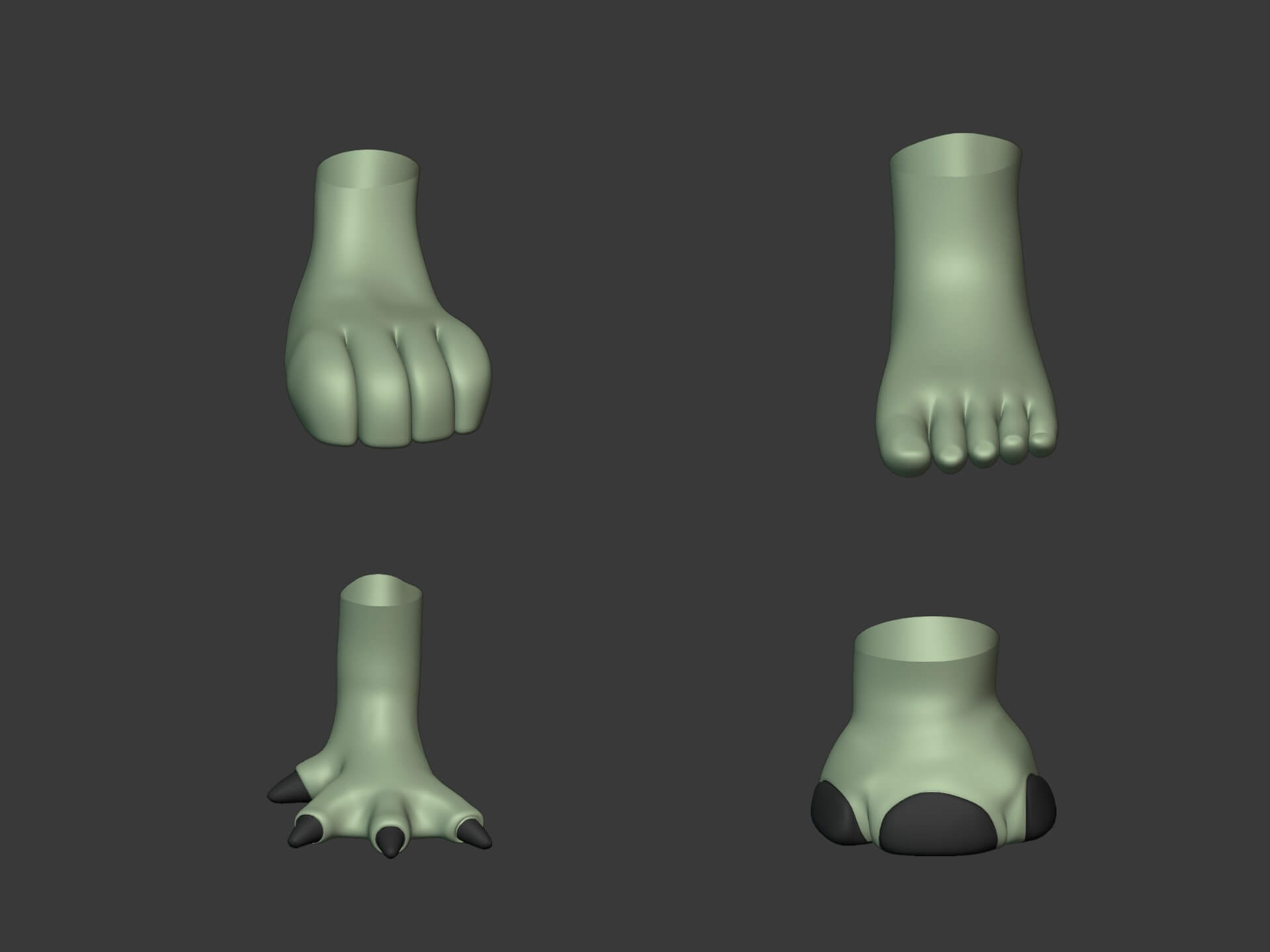 Cartoon Feet Pack - 3D Model by Ocstard