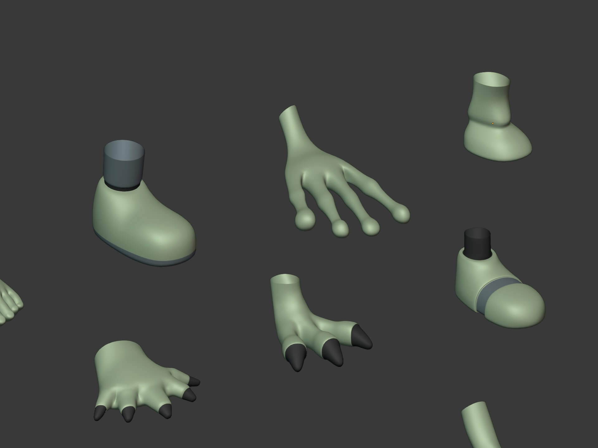 Cartoon Feet Pack - 3D Model by Ocstard