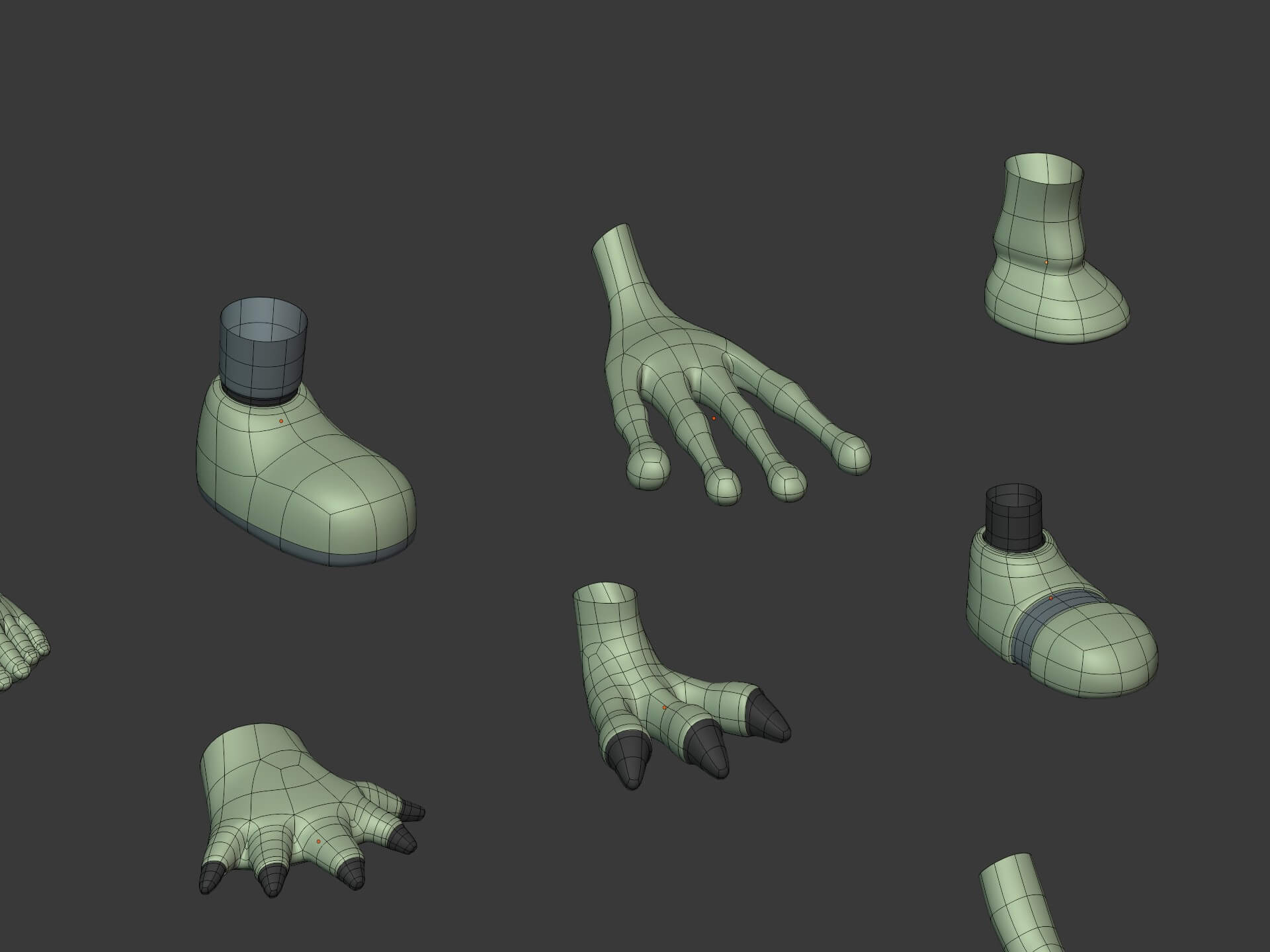 Cartoon Feet Pack - 3D Model by Ocstard