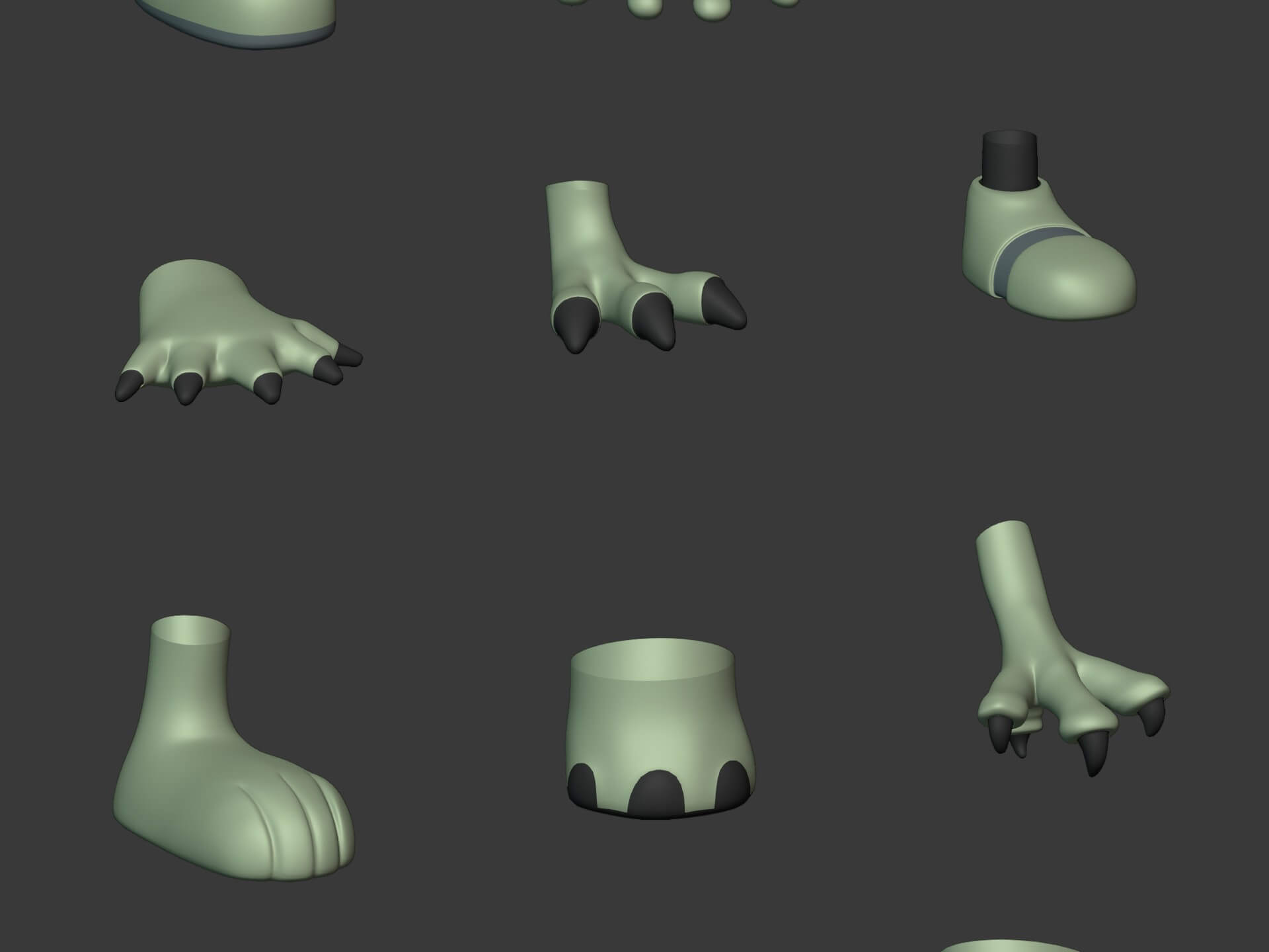 Cartoon Feet Pack - 3D Model by Ocstard
