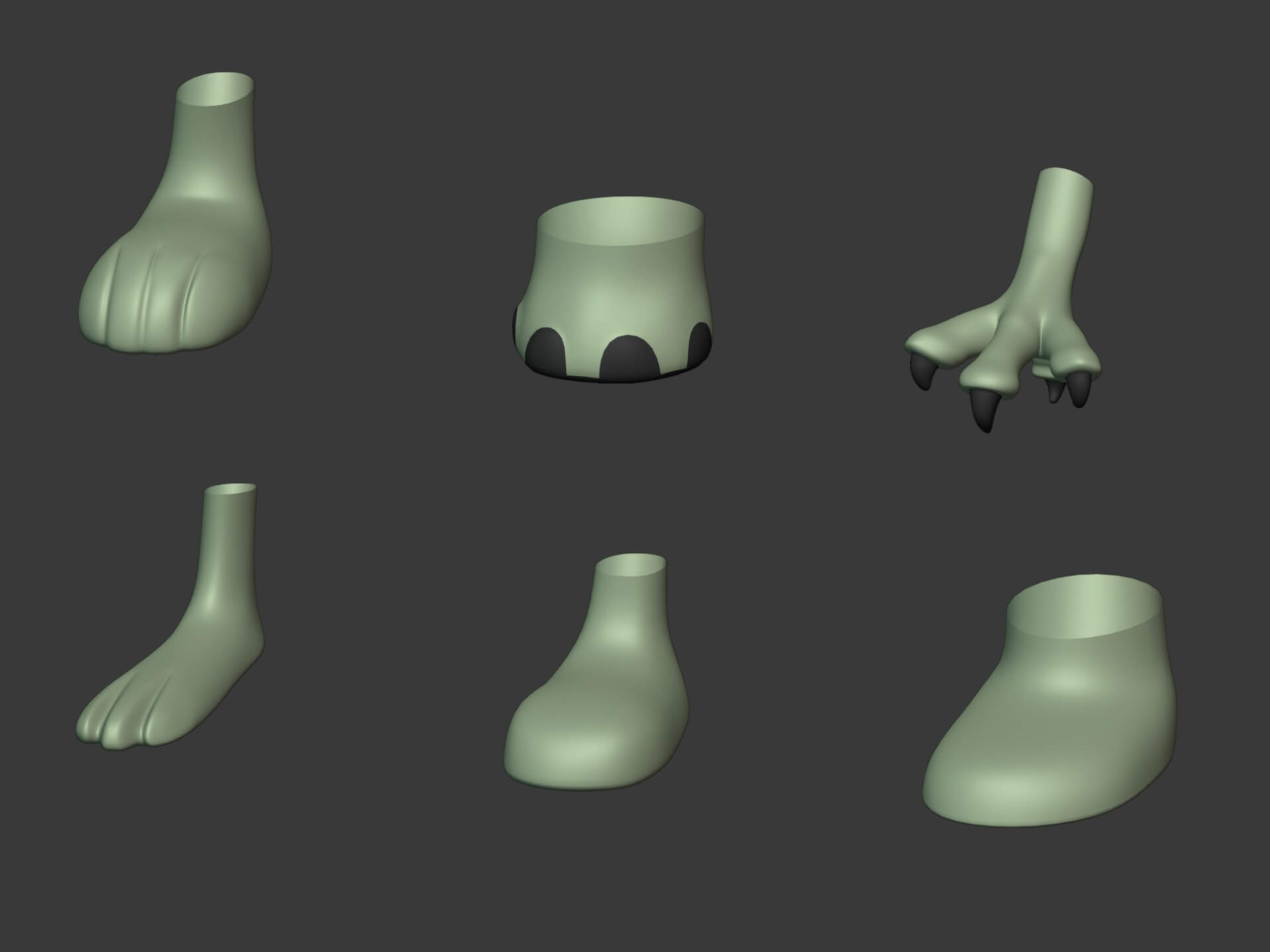 Cartoon Feet Pack - 3D Model by Ocstard