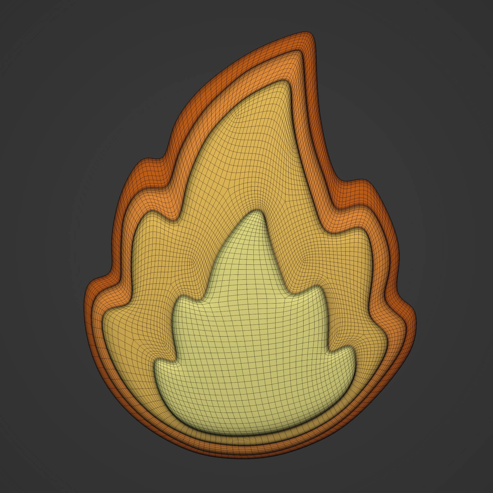 Cartoon Fire Icon - 3D Model by Ocstard