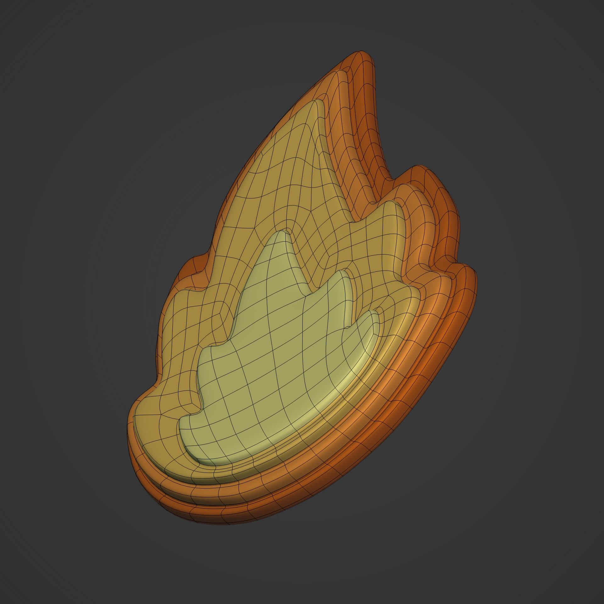 Cartoon Fire Icon - 3D Model by Ocstard