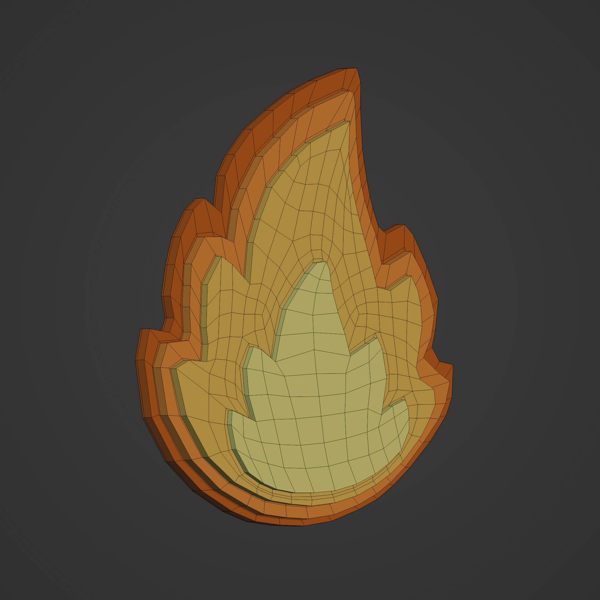 Cartoon Fire Icon - 3D Model by Ocstard