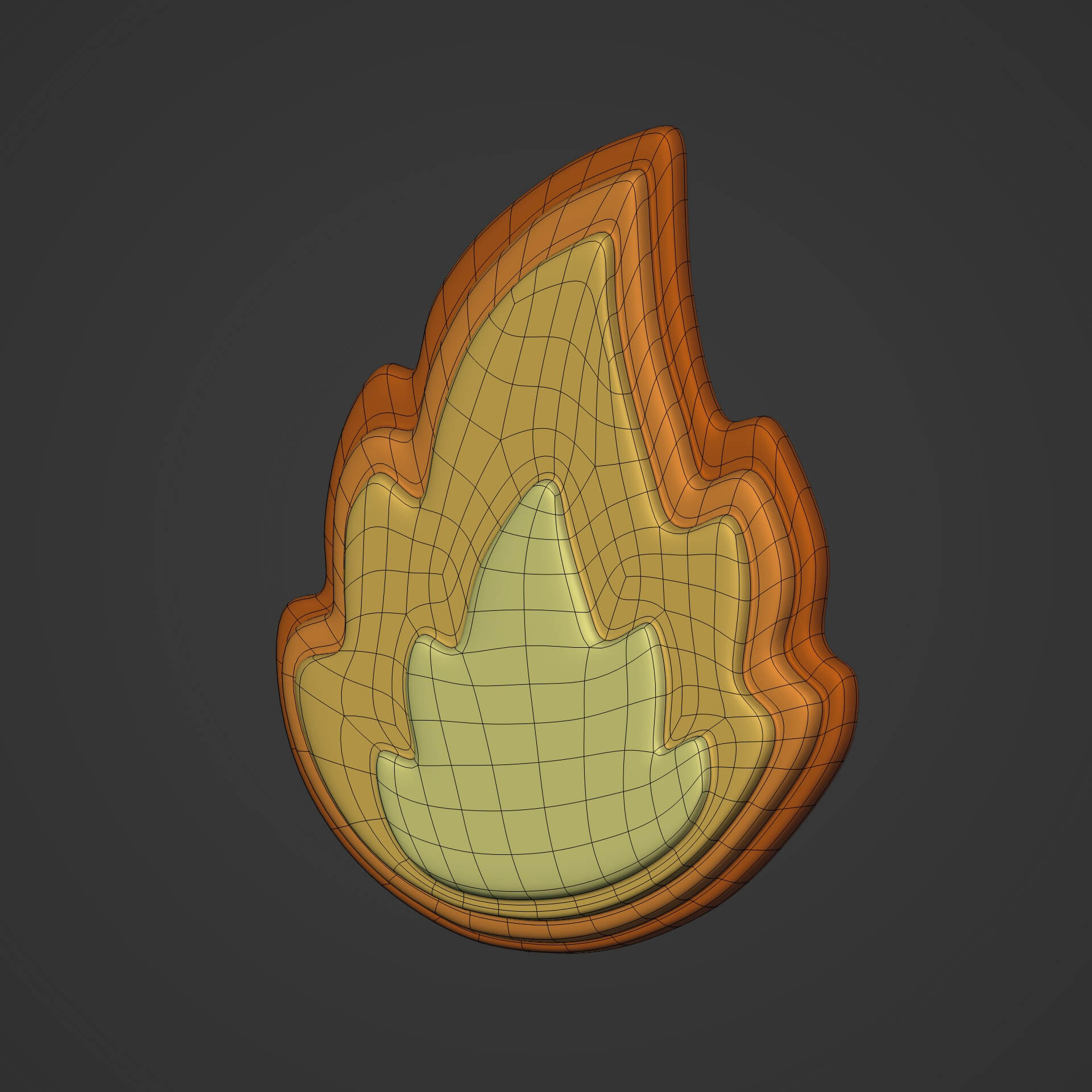 Cartoon Fire Icon - 3D Model by Ocstard