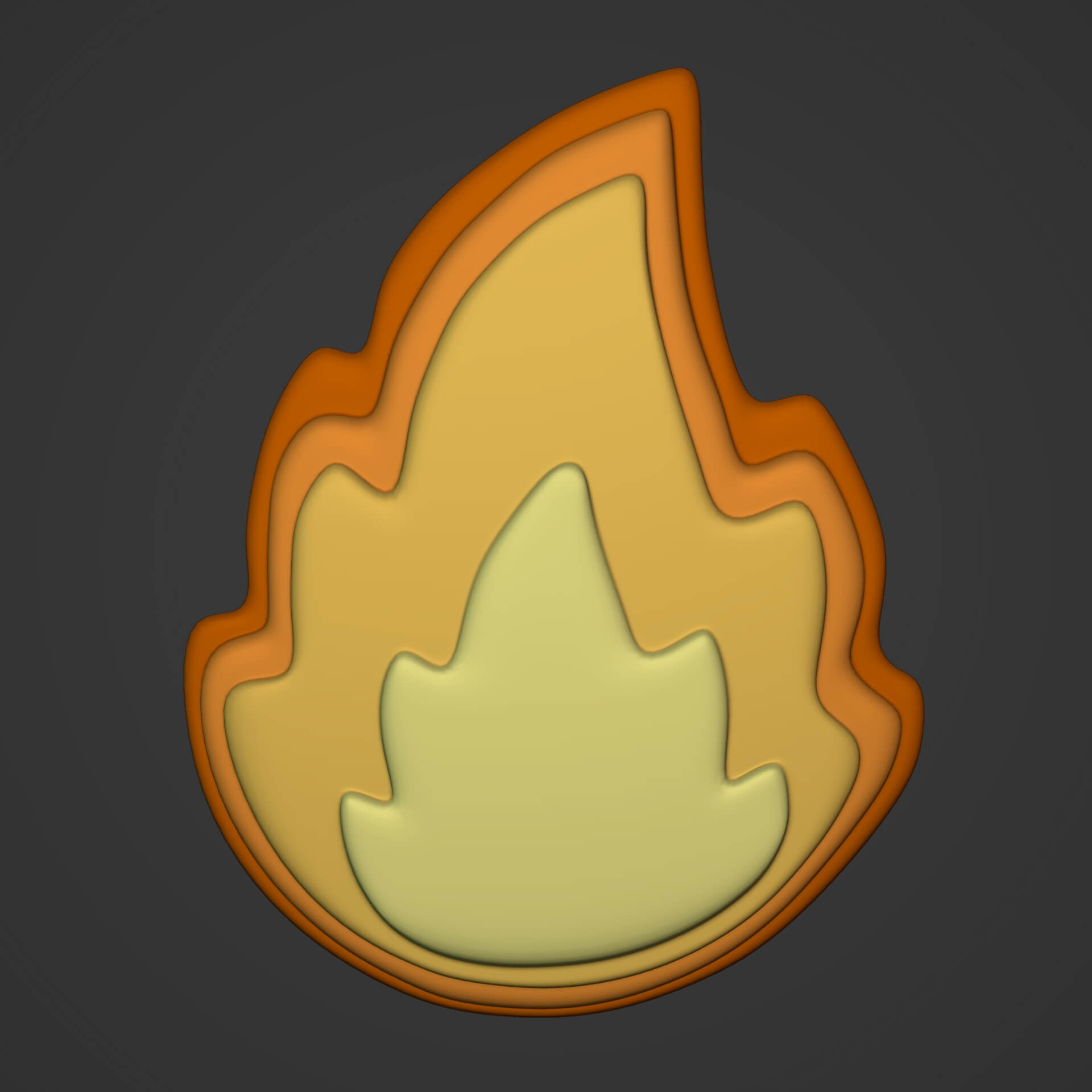 Cartoon Fire Icon - 3D Model by Ocstard